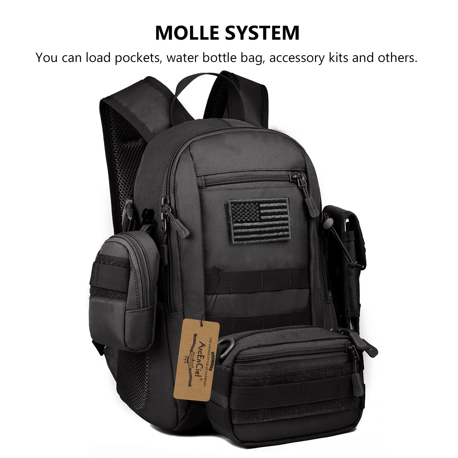 Buy ArcEnCiel 12L Mini Small Tactical Backpack Military MOLLE Daypack ...