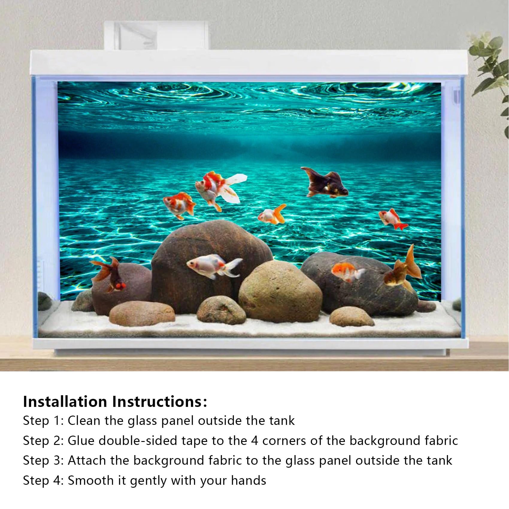 Snapklik.com : 48x24 Inches Polyester Aquarium Background Turquoise ...