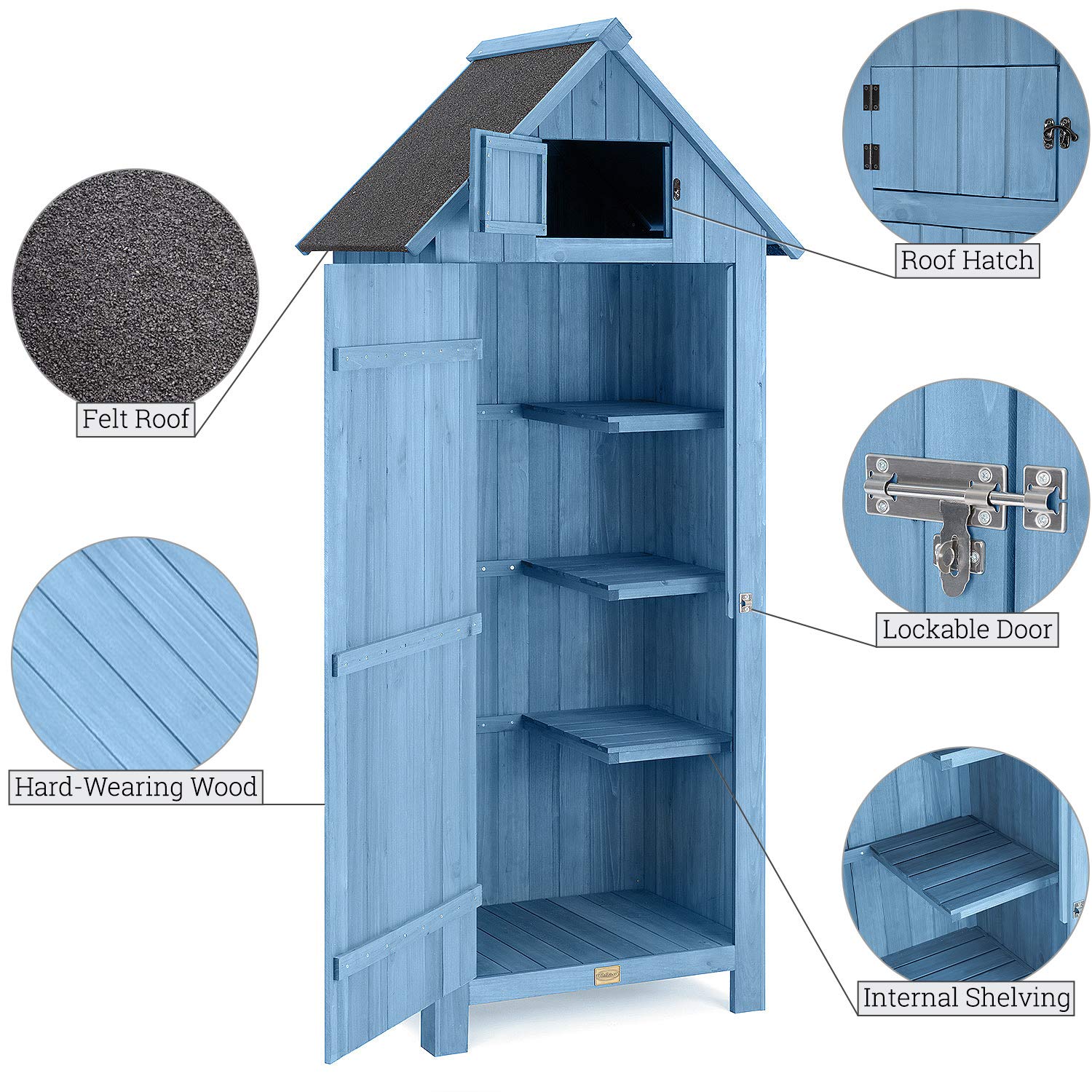 CHRISTOW Small Garden Shed, Tall Slim Wooden Outdoor Storage Shed ...