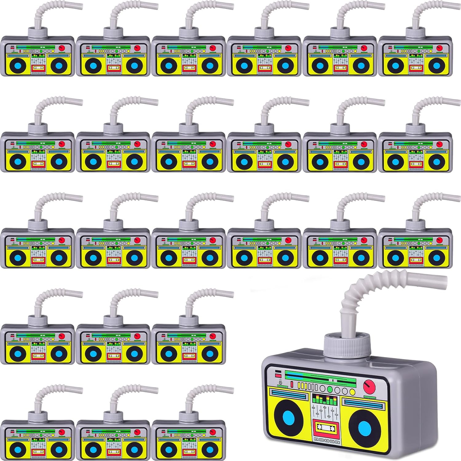 Amazon.com: Mifoci 24 Pcs 80s 90s Party Decorations Boombox Radio Cup ...