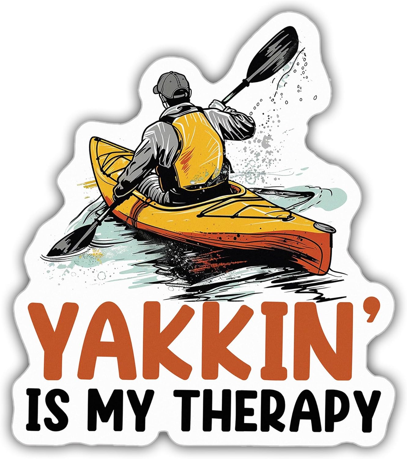 Amazon.com: Kayak Lover Stickers Kayak Decals Yakkin' is My Therapy ...