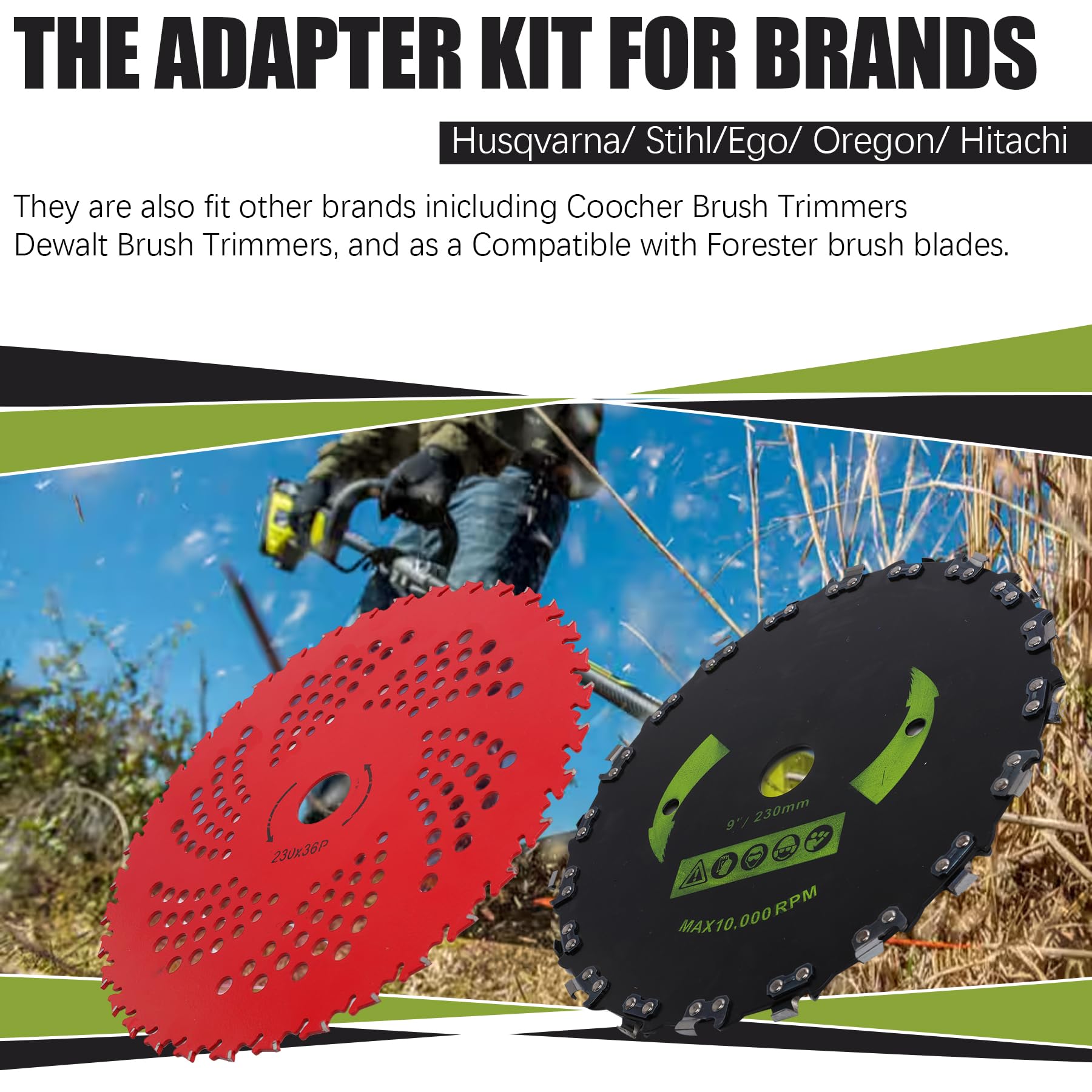 Snapklik.com : 9" X 20T Chainsaw Tooth Cutter,9" X 36 Teeth Carbide Tipped Blades,10" X 3 Teeth ...