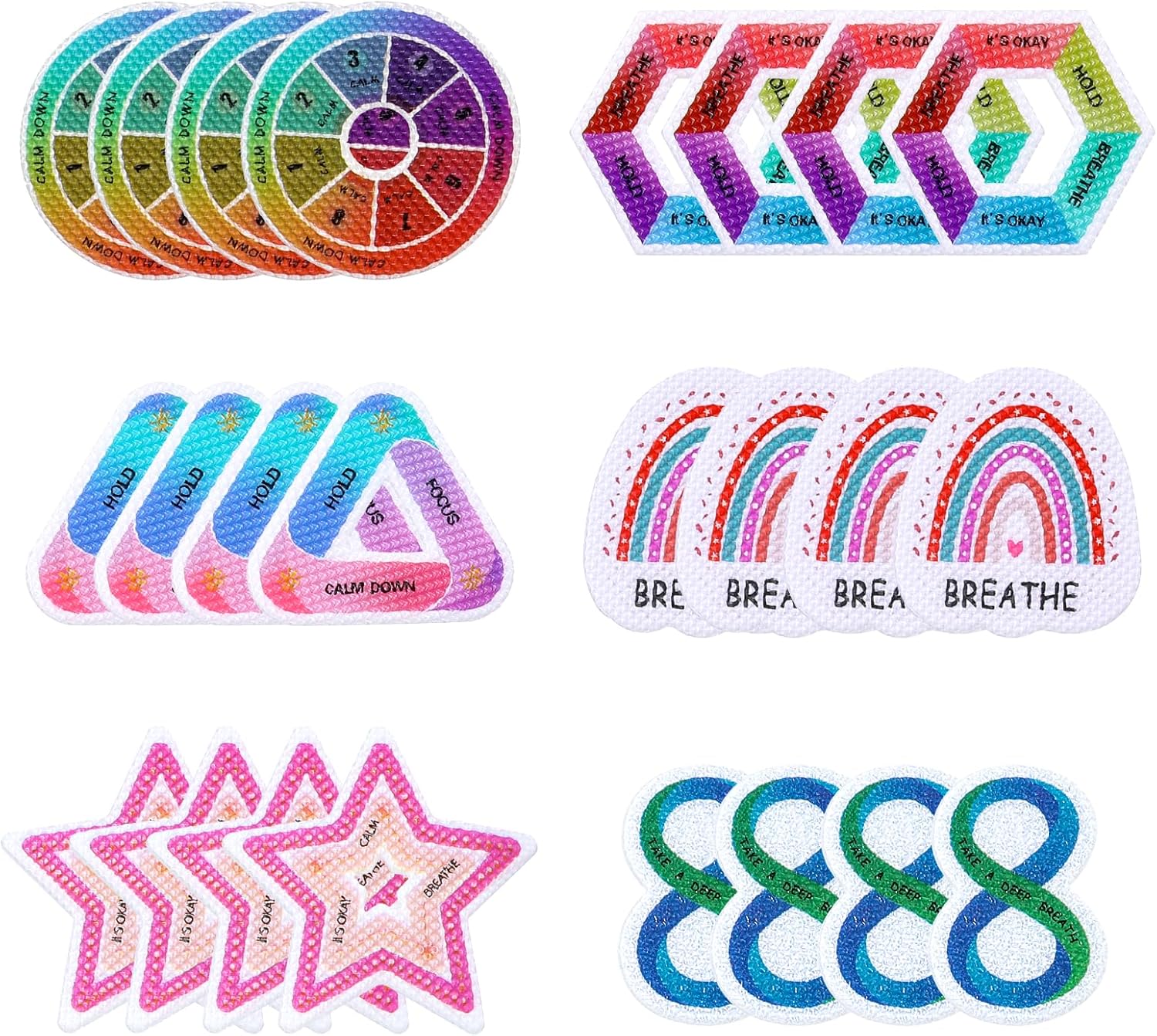 Amazon.com: Ptwola 24 Pcs Calm Strips Textured Sensory Sticker Anxiety ...