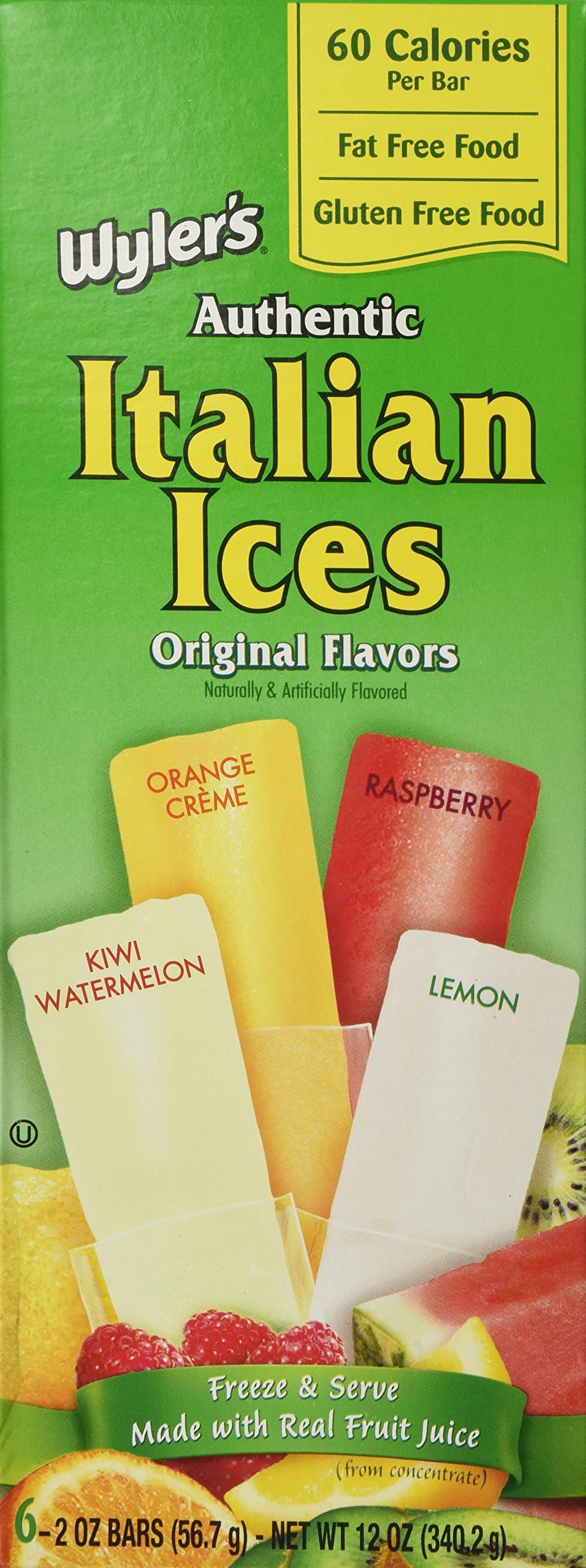 Amazon.com: Wyler's Authentic Italian Ice Fat Free Freezer Bars ...