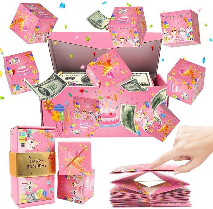Amazon.com: Birthday Surprise Box Gift Box for Money, Happy Birthday ...