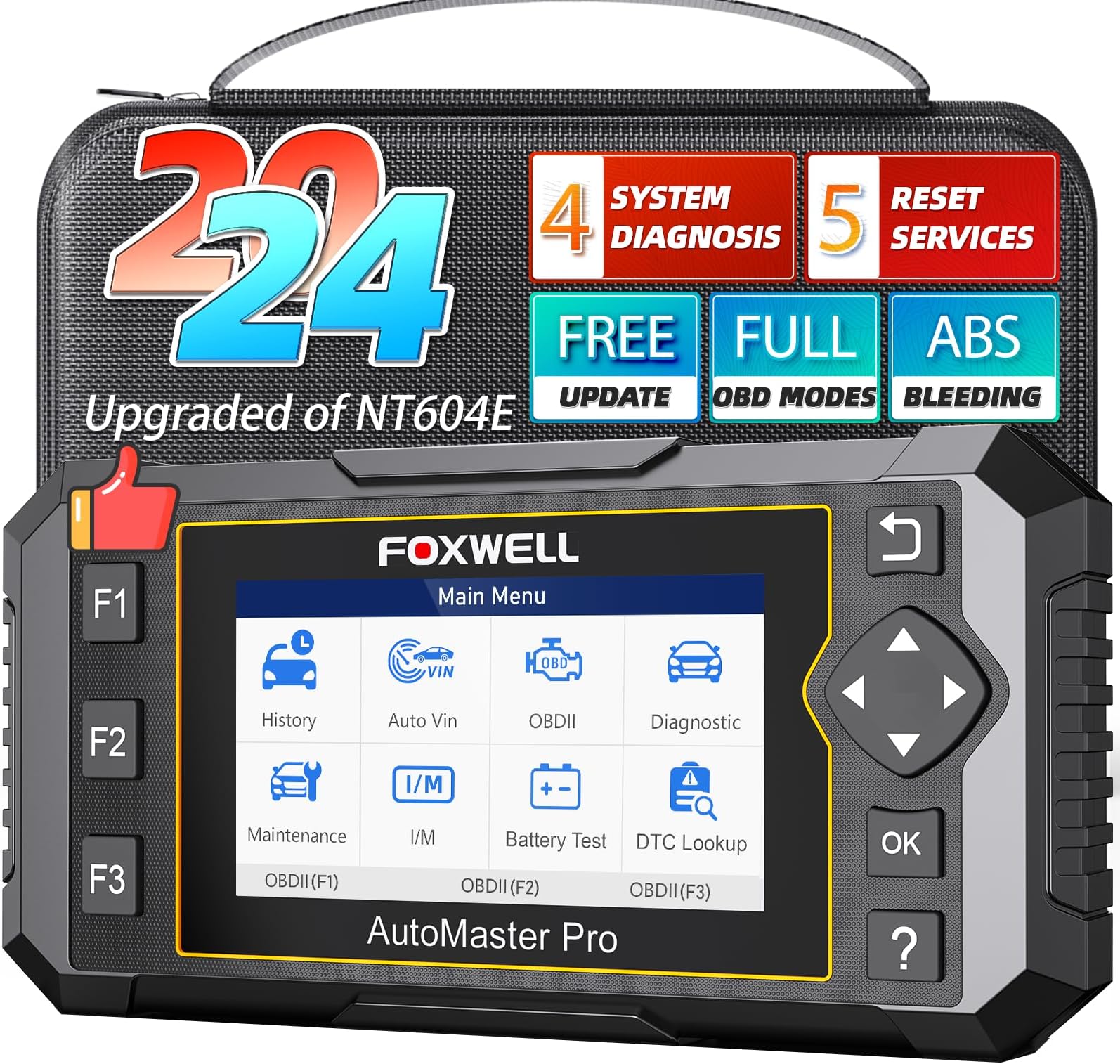 Amazon.com: FOXWELL NT614 Elite OBD2 Scanner with 5 Resets ABS Bleeding ...