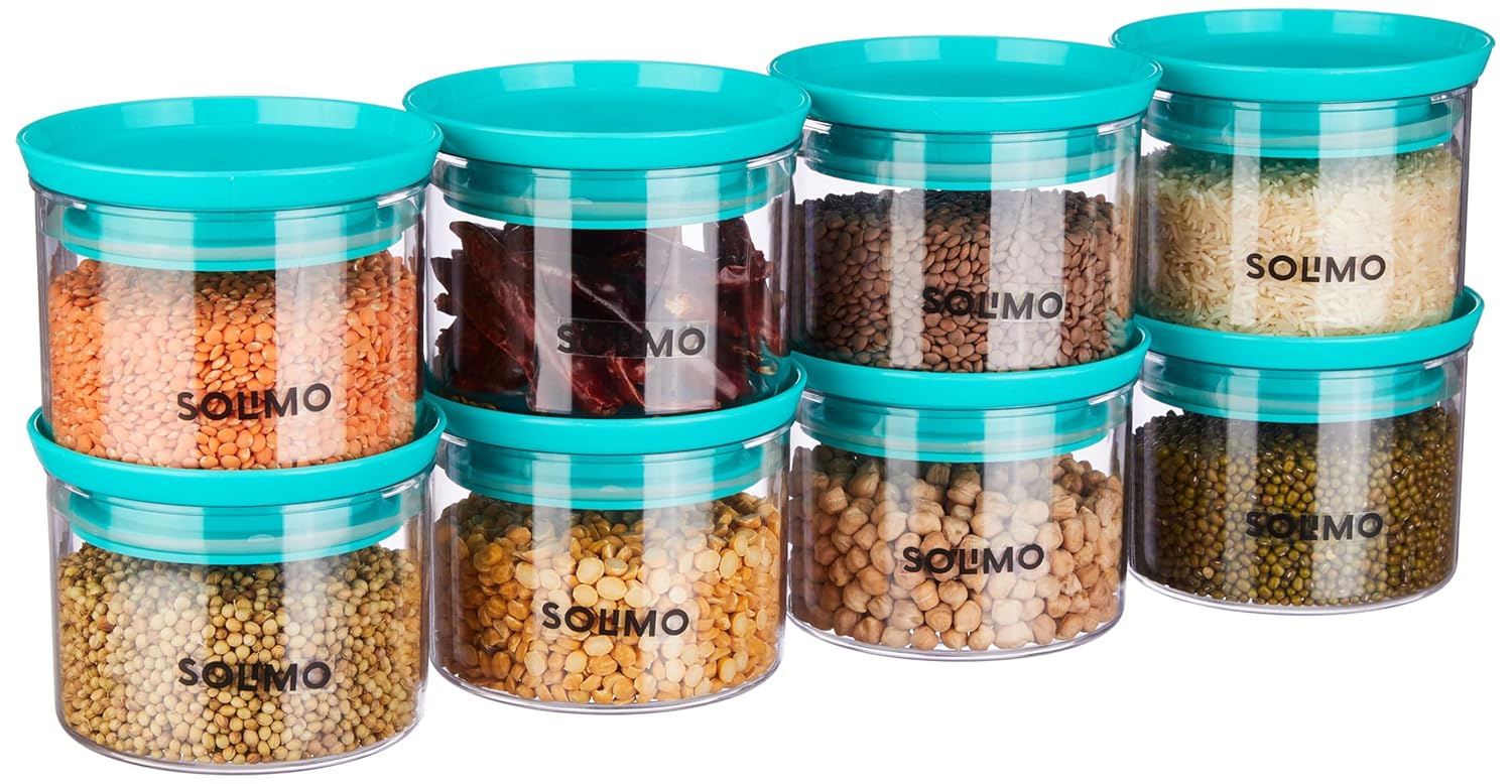 Buy Amazon Brand - Solimo Plastic Storage Jar and Container Set I Air ...