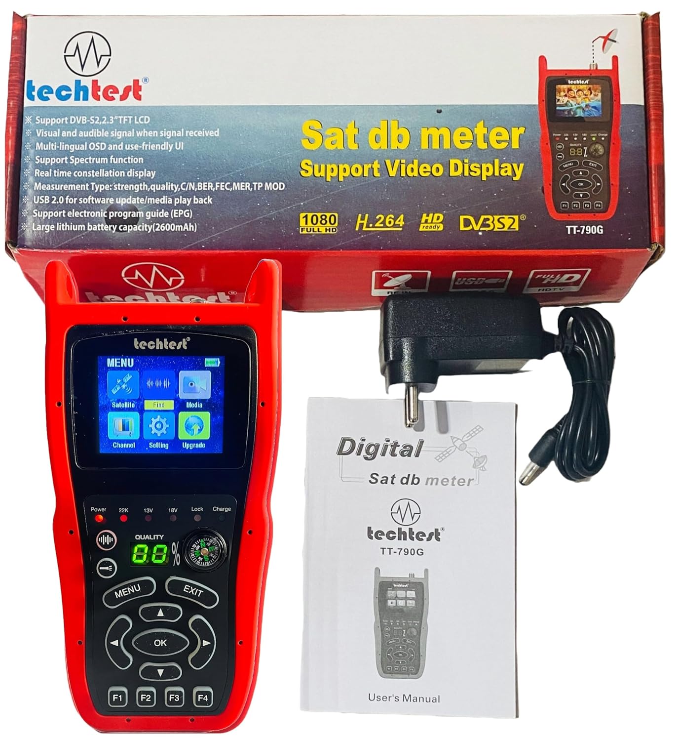 Techtest Digital Satellite Finder Digital Meter Tt-790g Sat Finder ...