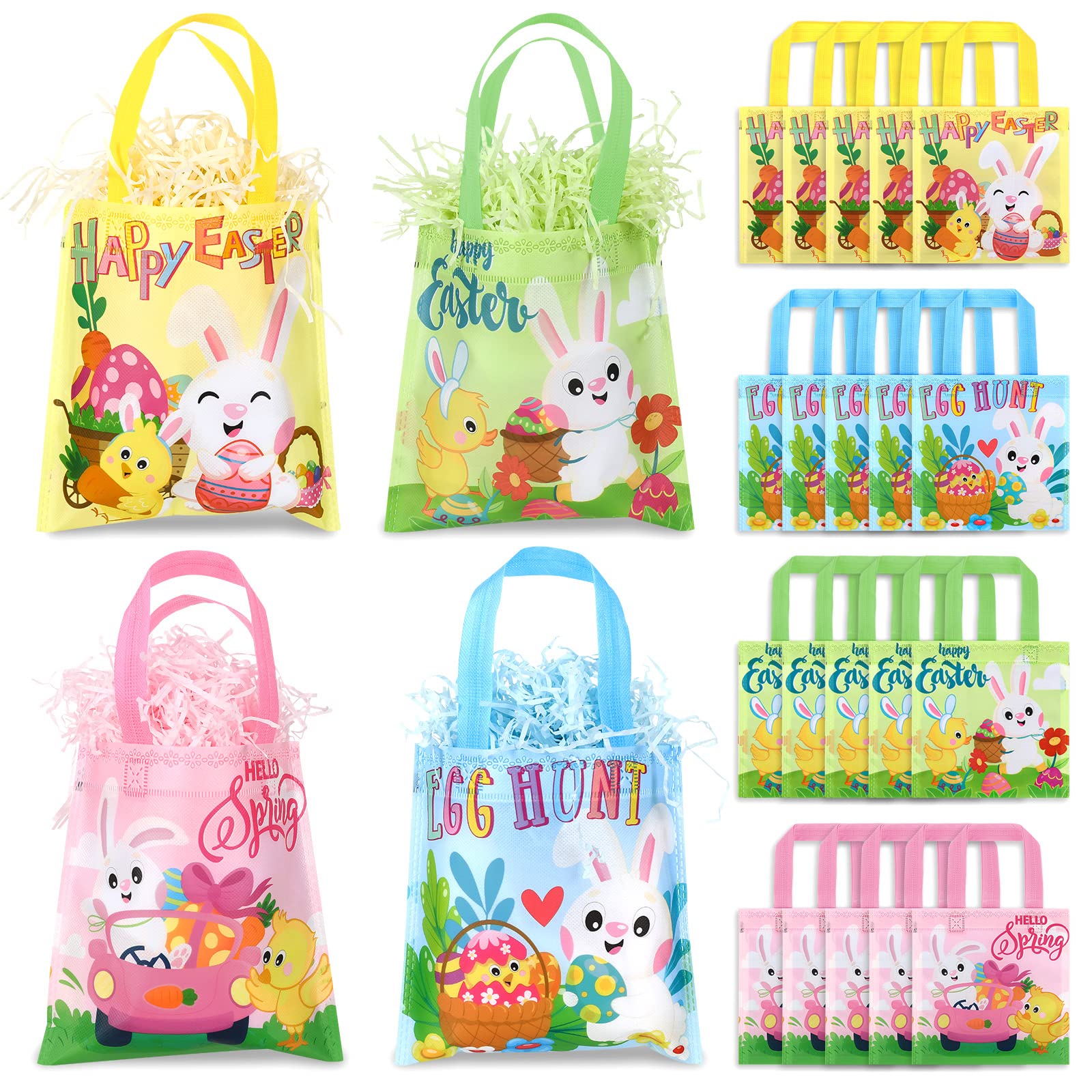 Amazon.com: Whaline Easter Tote Bags with Easter Grass Cute Easter Egg ...