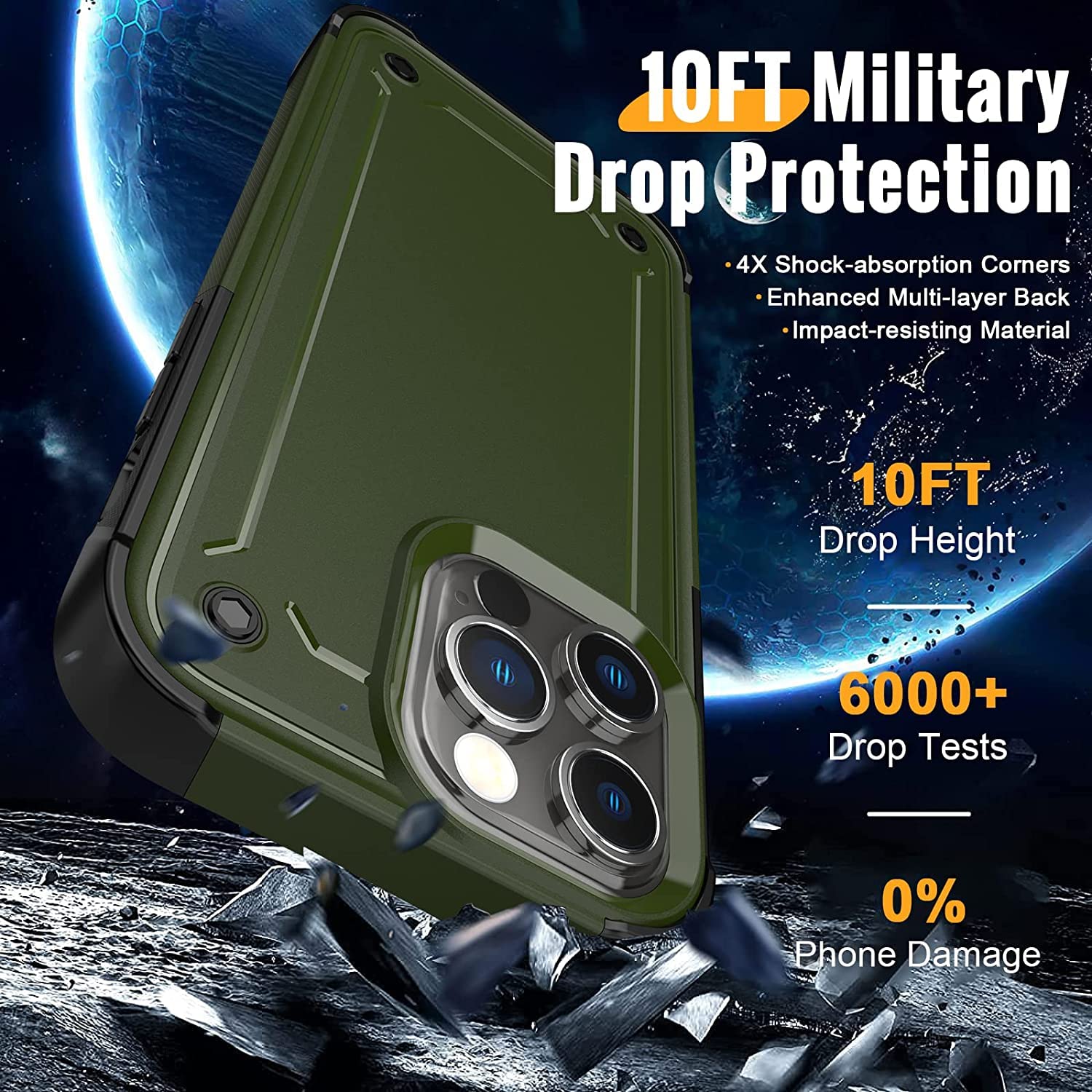 Oterkin for iPhone 14 Pro Max Case, iPhone 14 Pro Max Phone Case with [2 Pcs 9H Screen Protector ...