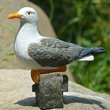 Amazon.com: Euiroet Real Seagull Figurine,Sea Bird Figurine Nautical ...