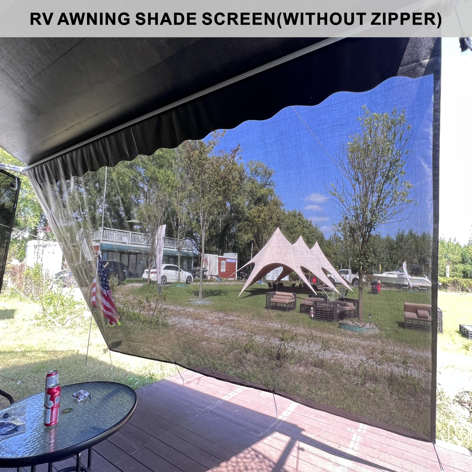 Snapklik.com : Dulepax RV Awning Shade Screen 8X143 Black Mesh RV ...