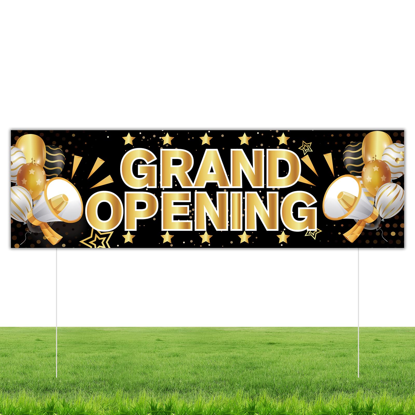 Amazon.com : Grand Opening Yard Sign Black Gold Grand Opening ...