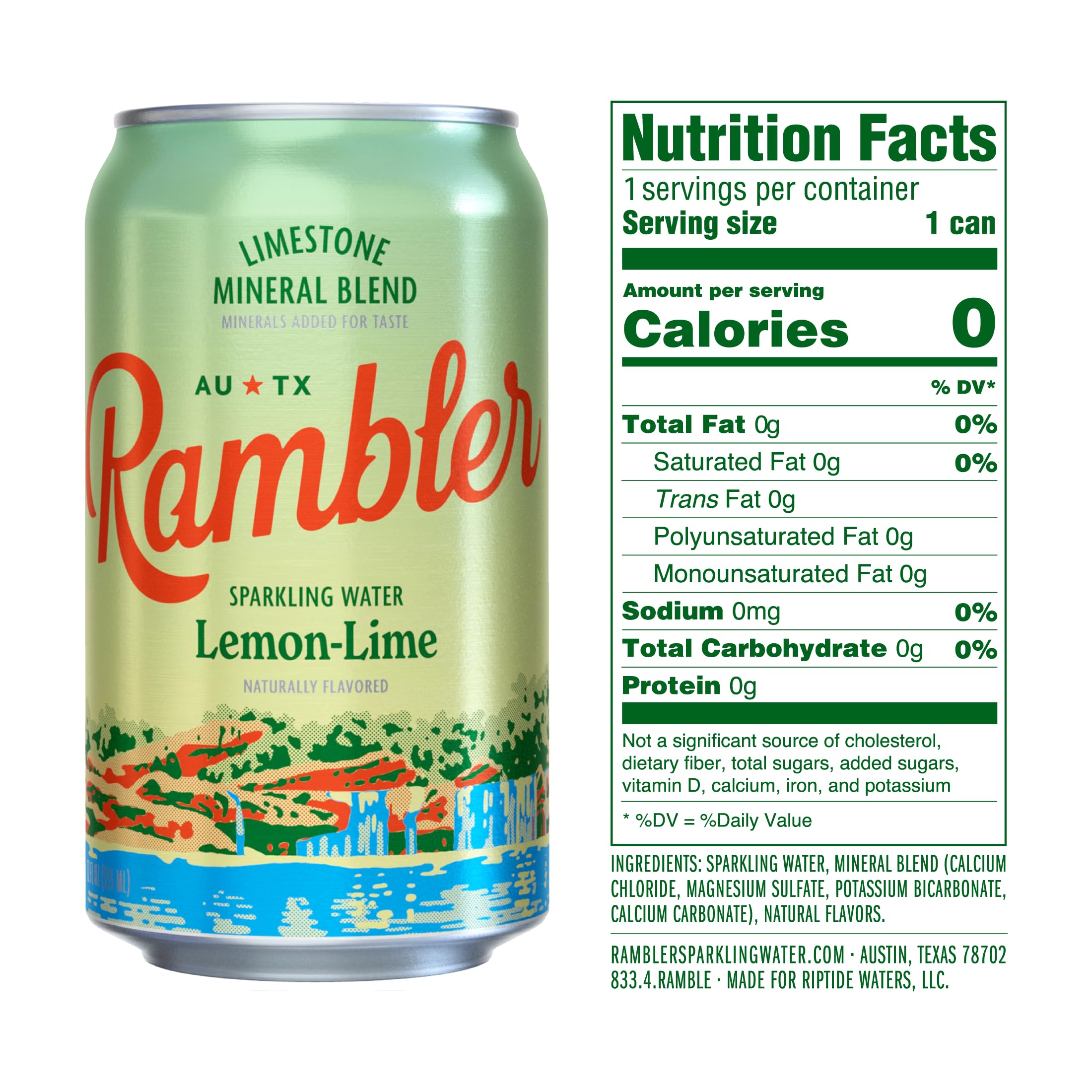 Snapklik.com : AUTX RAMBLER Lemon-Lime Sparkling Water