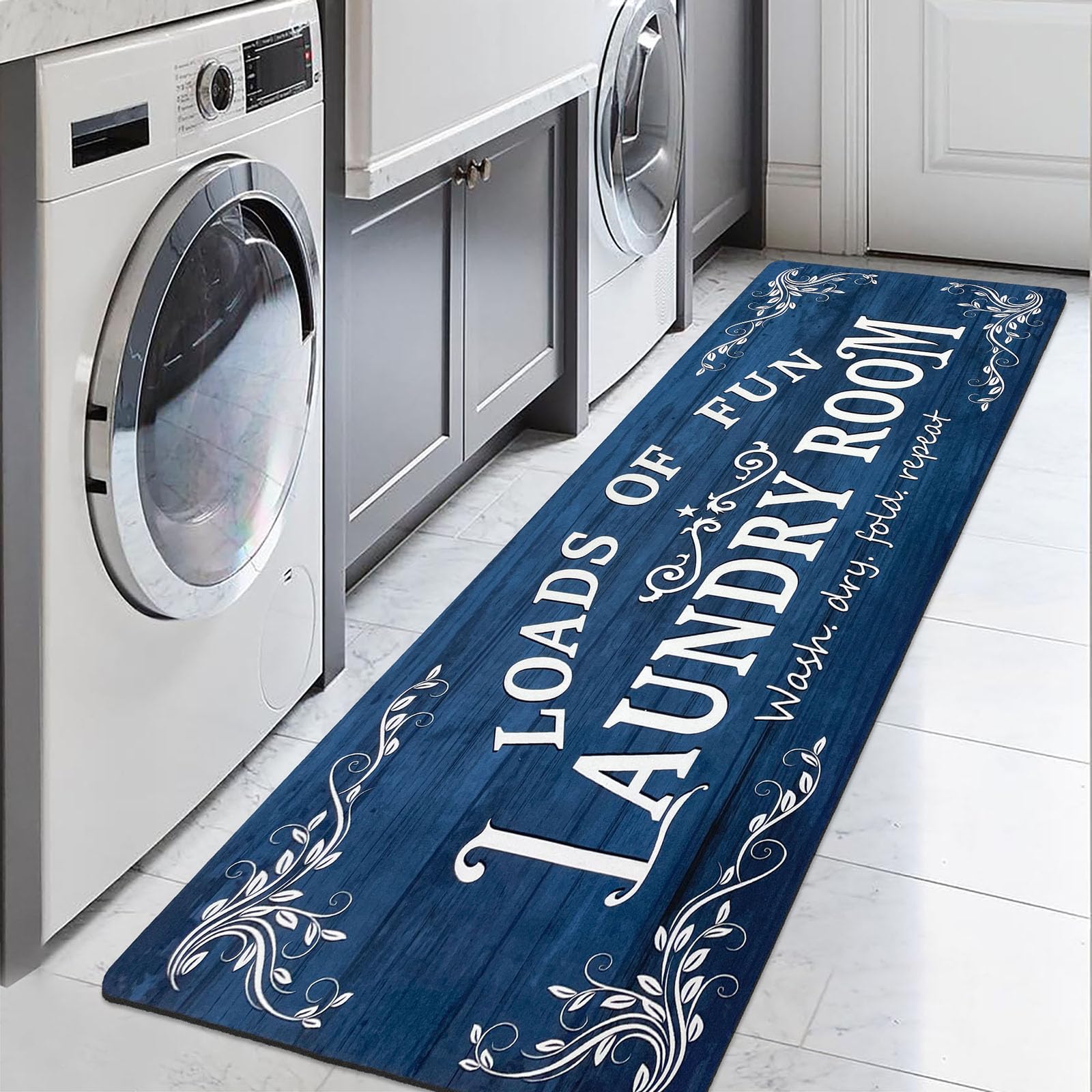 Amazon.com: Lansny Laundry Room Rug Runner 24"x72" Non Slip Waterproof ...