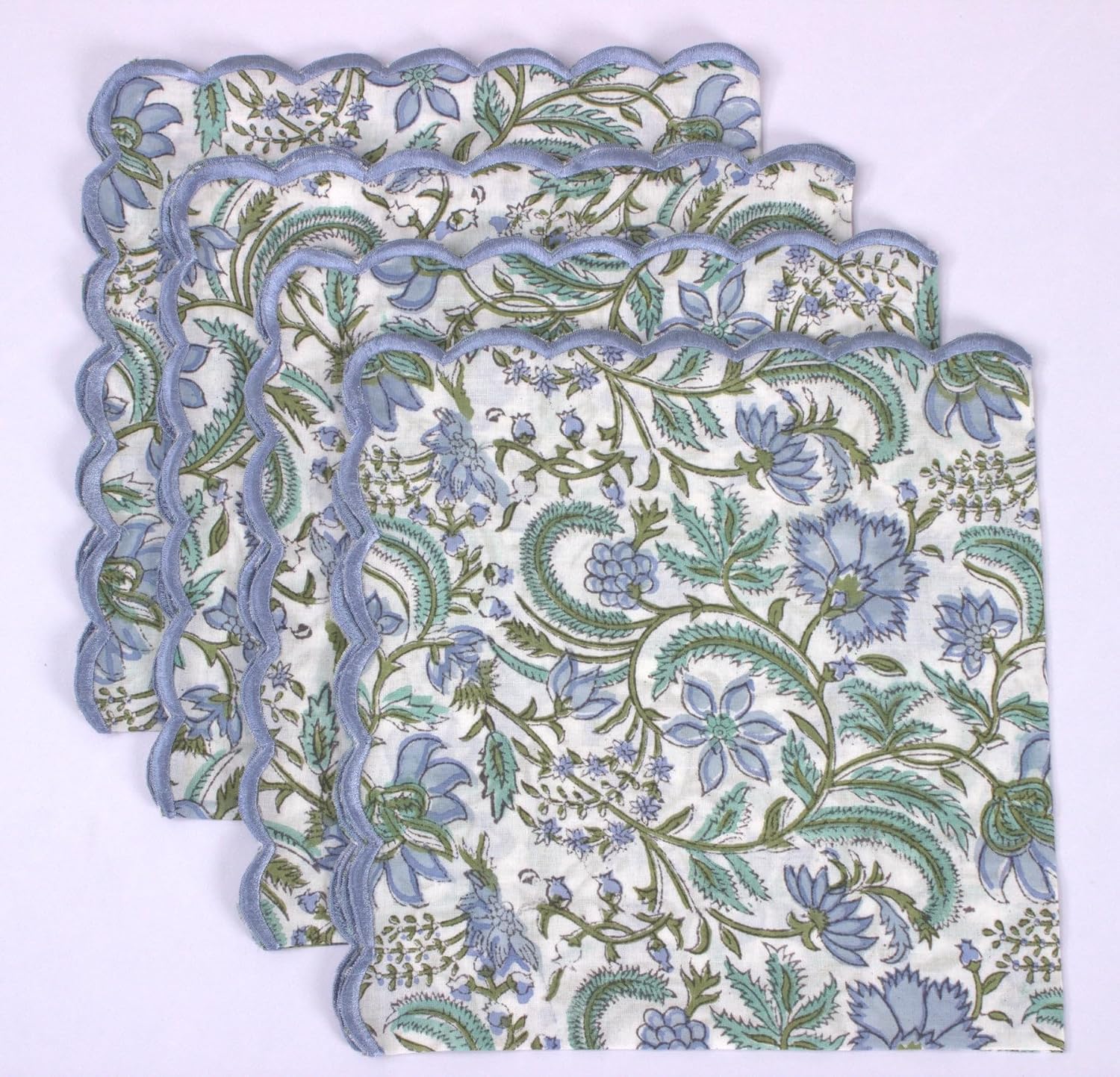 Amazon.com: Ridhi Columbia Blue Cloth Napkins 100% Pure Cotton ...