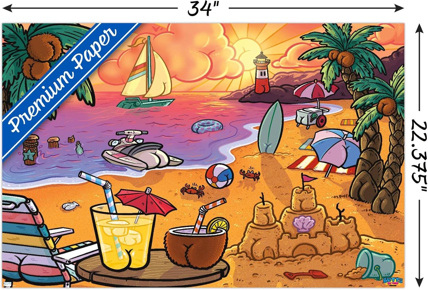 Trends International Brian Cook Butts on Things – Póster de pared de ...