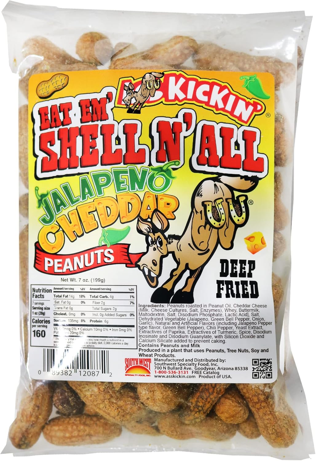 KICKIN’ Eat Em Shell N All Fried Whole Peanuts – 7oz - Ultimate Spicy ...