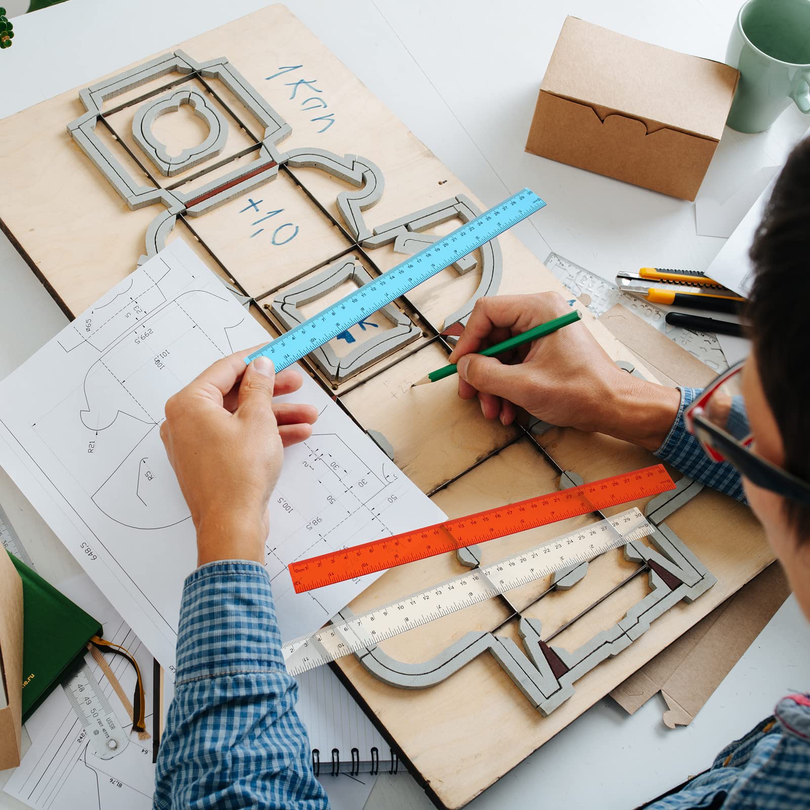 Snapklik.com : Fumete 300 Pack 12 Inch Plastic Rulers Bulk For ...