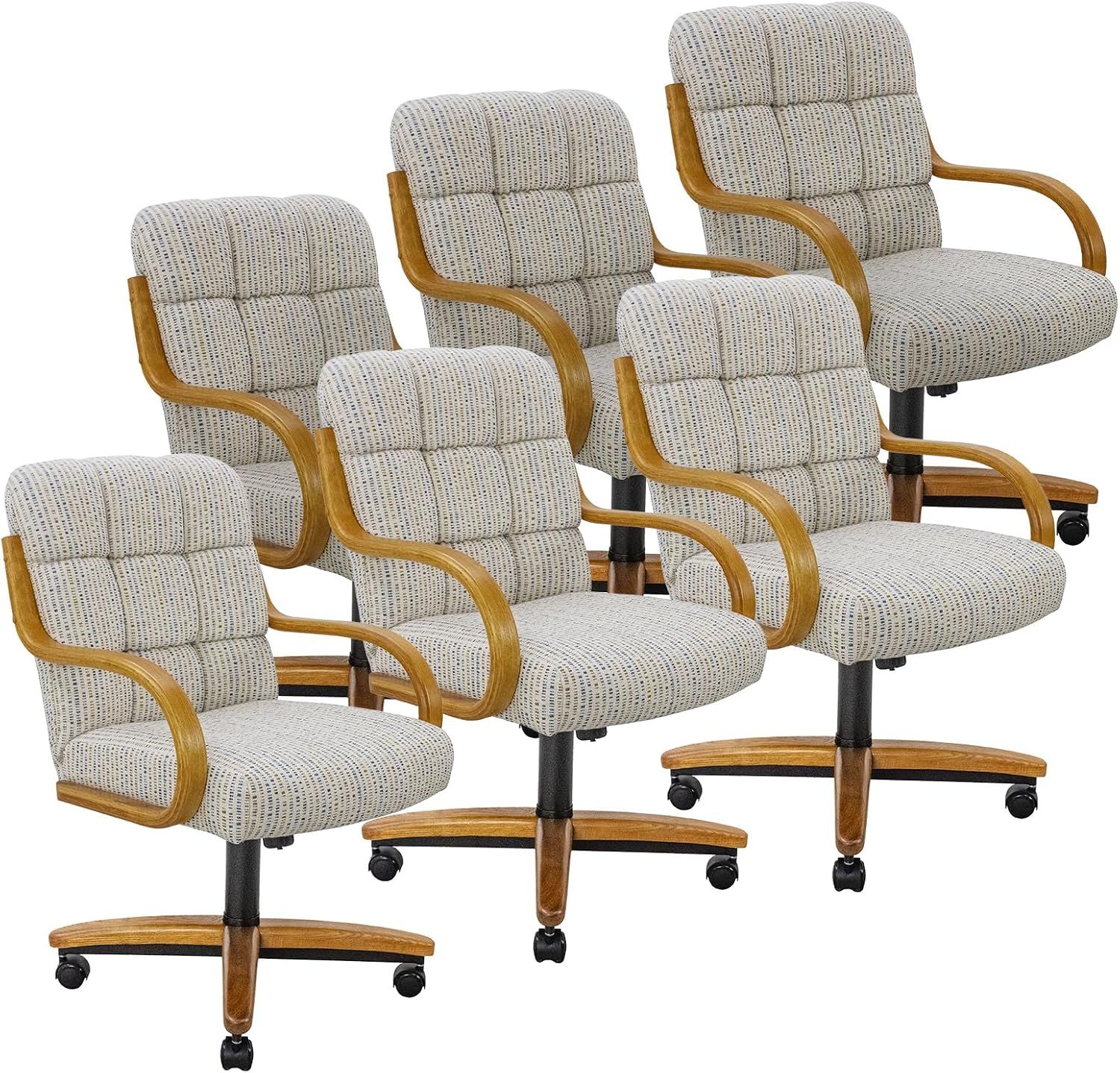 Amazon.com - Chromcraft Set of 6 Caster Swivel Tilt Dining Chairs ...