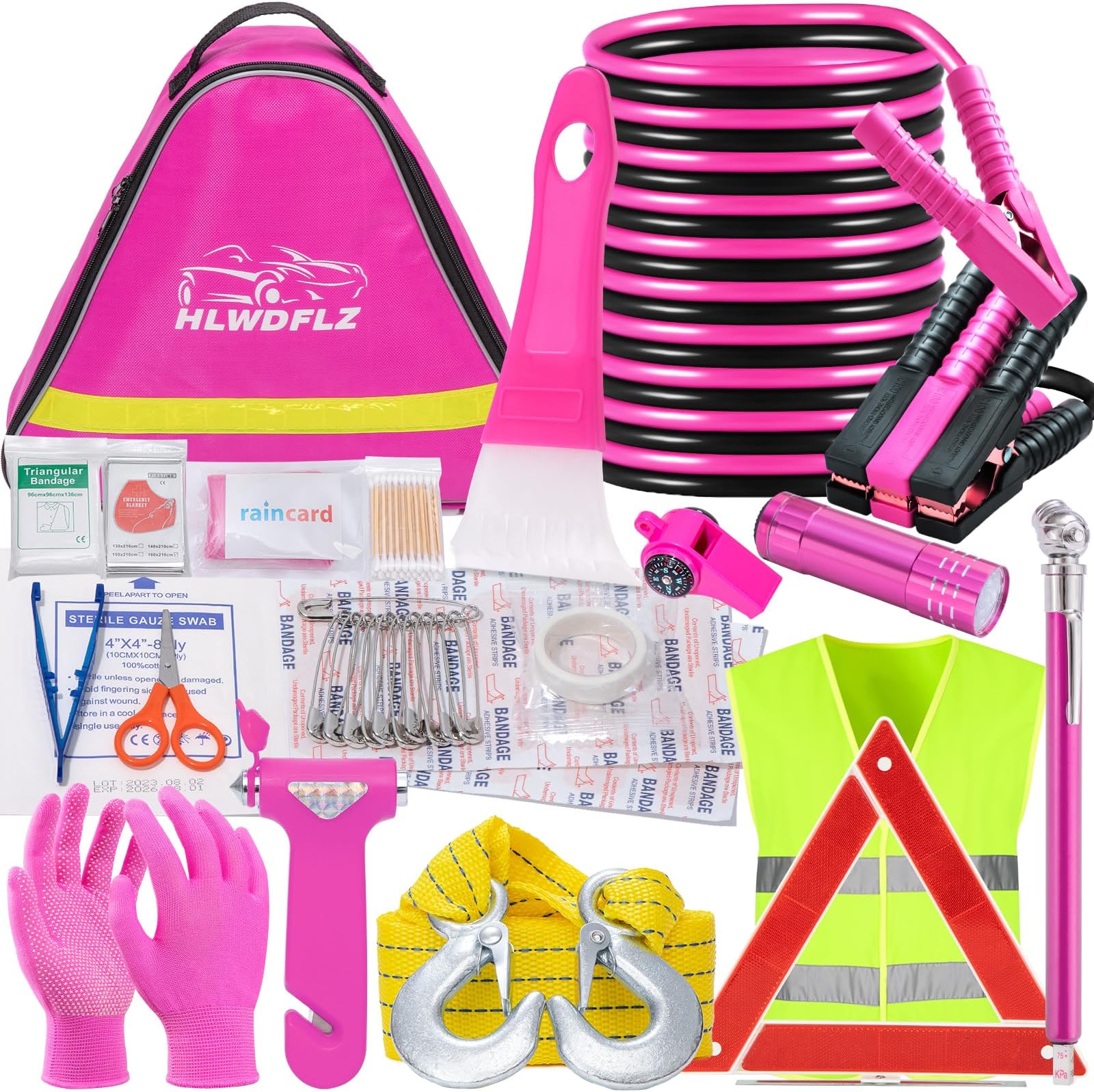 Amazon.com: HLWDFLZ Car Roadside Emergency Kit - Pink Roadside ...