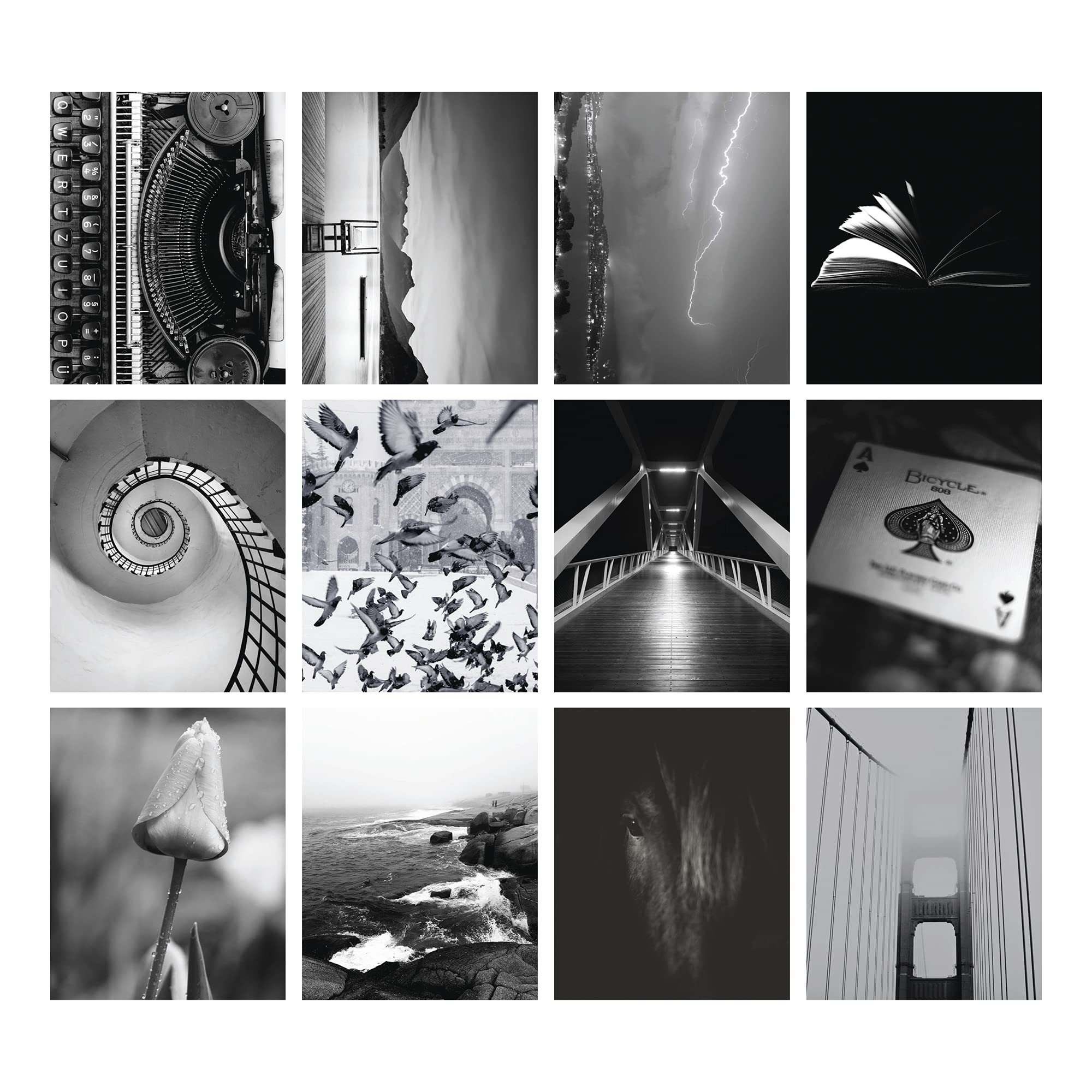 Buy Wall Collage Kit - Black & White Aesthetic Room Decor | 12 Prints ...