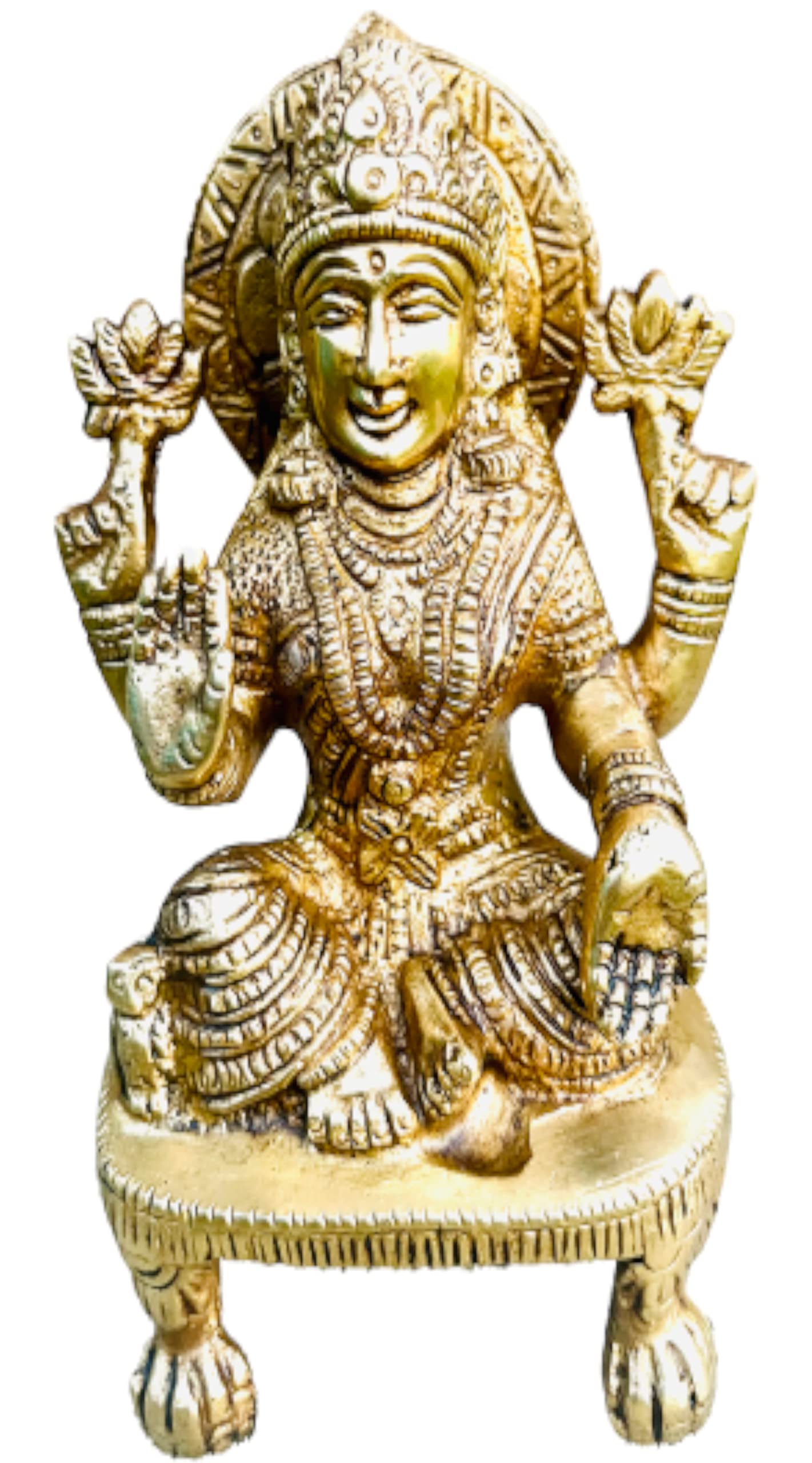 Buy Himalayan CraftLakshmi Laxmi Brass Hand Carved Goddess Handmade ...