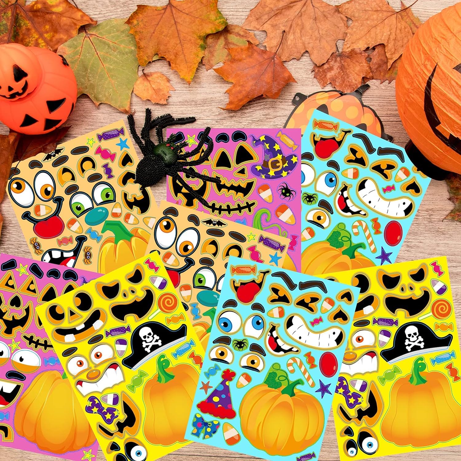 Snapklik.com : 40 Sheets Halloween Party Games Stickers For Kids Make ...