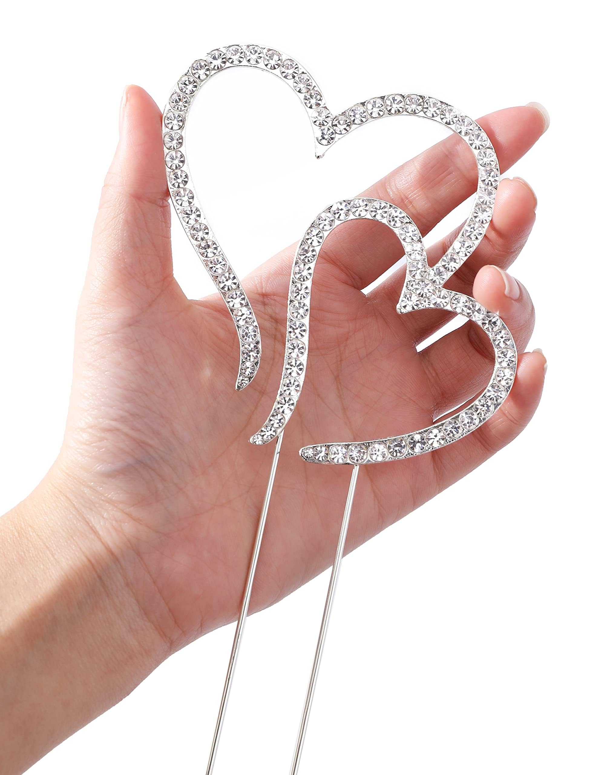 Twin Heart Wedding Cake Topper