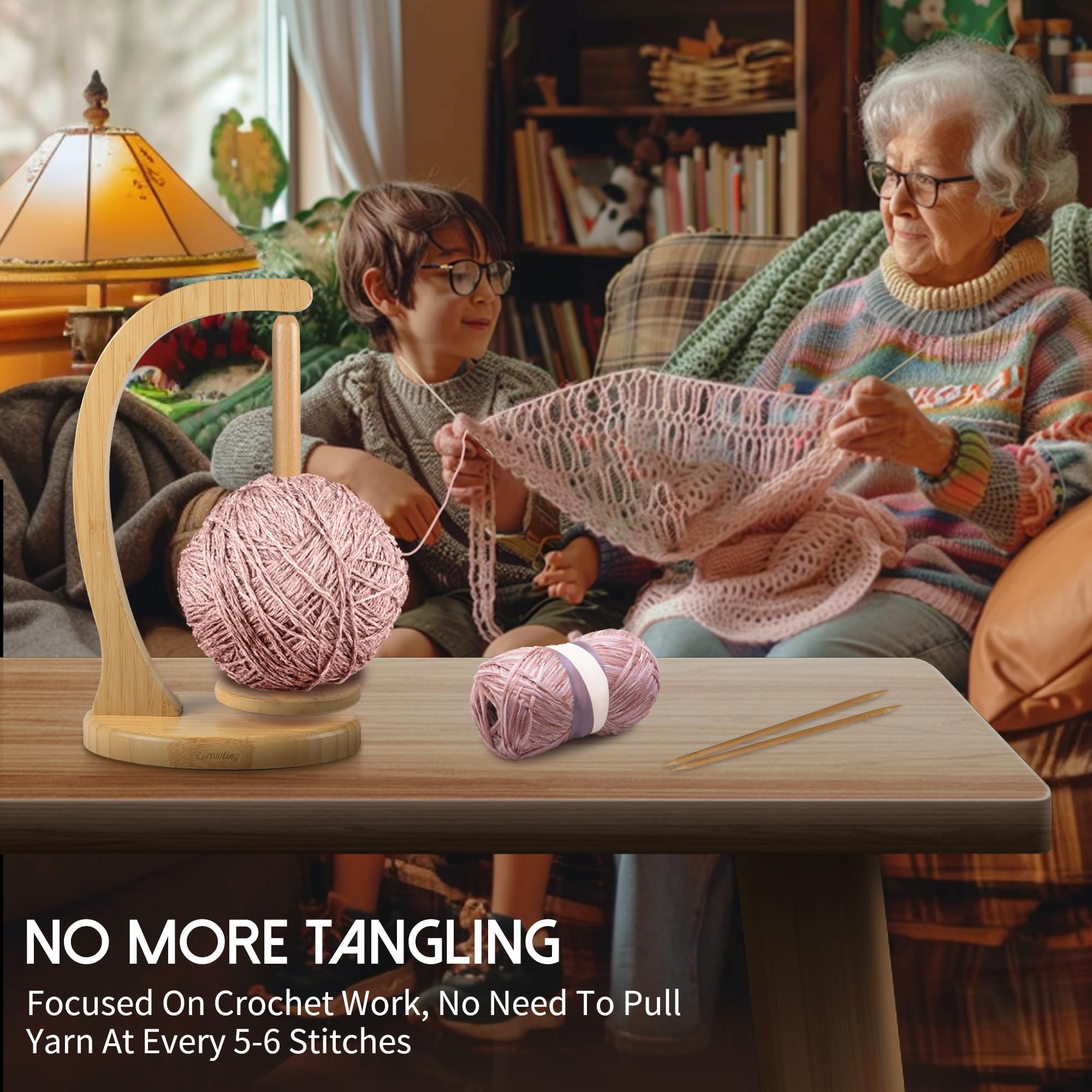 Yarn Organizer Stand With Pendulum Yarn Holder For Knitting Wooden Yarn ...
