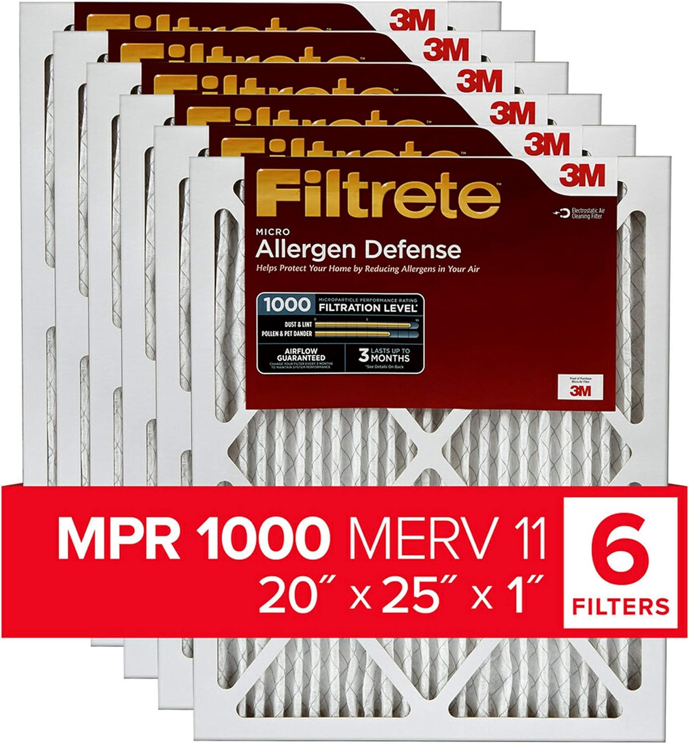 Filtrete 20x25x1, AC Furnace Air Filter, MPR 1000, Micro Allergen ...