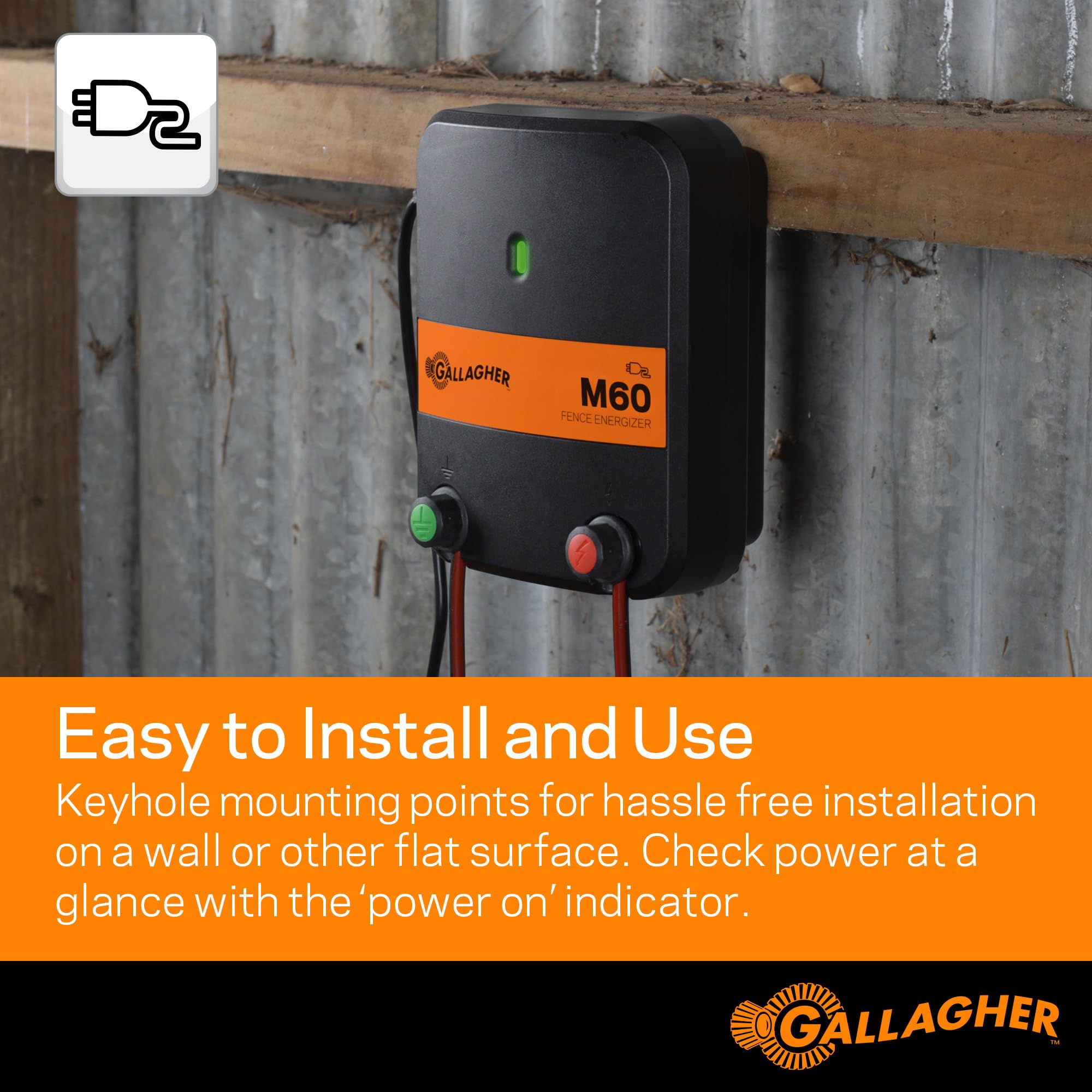 Snapklik.com : Gallagher M60 Electric Fence Charger 110V Plug-in ...