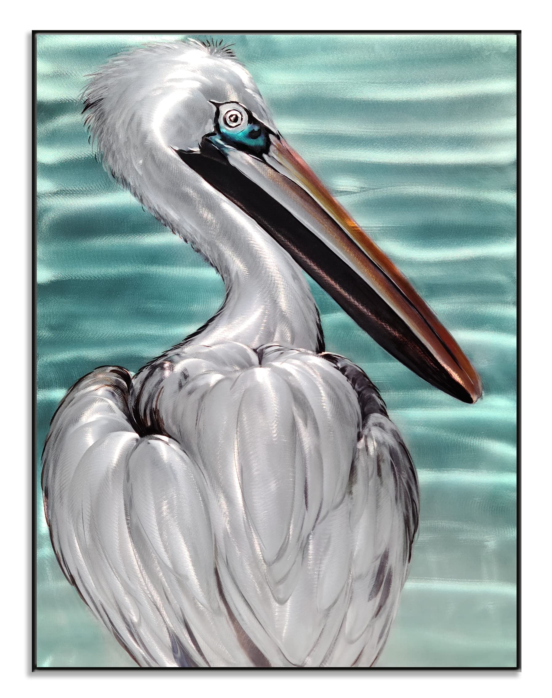 Amazon.com: SYGALLERIER Metal Wall Art - Handcrafted Pelican Birds on ...
