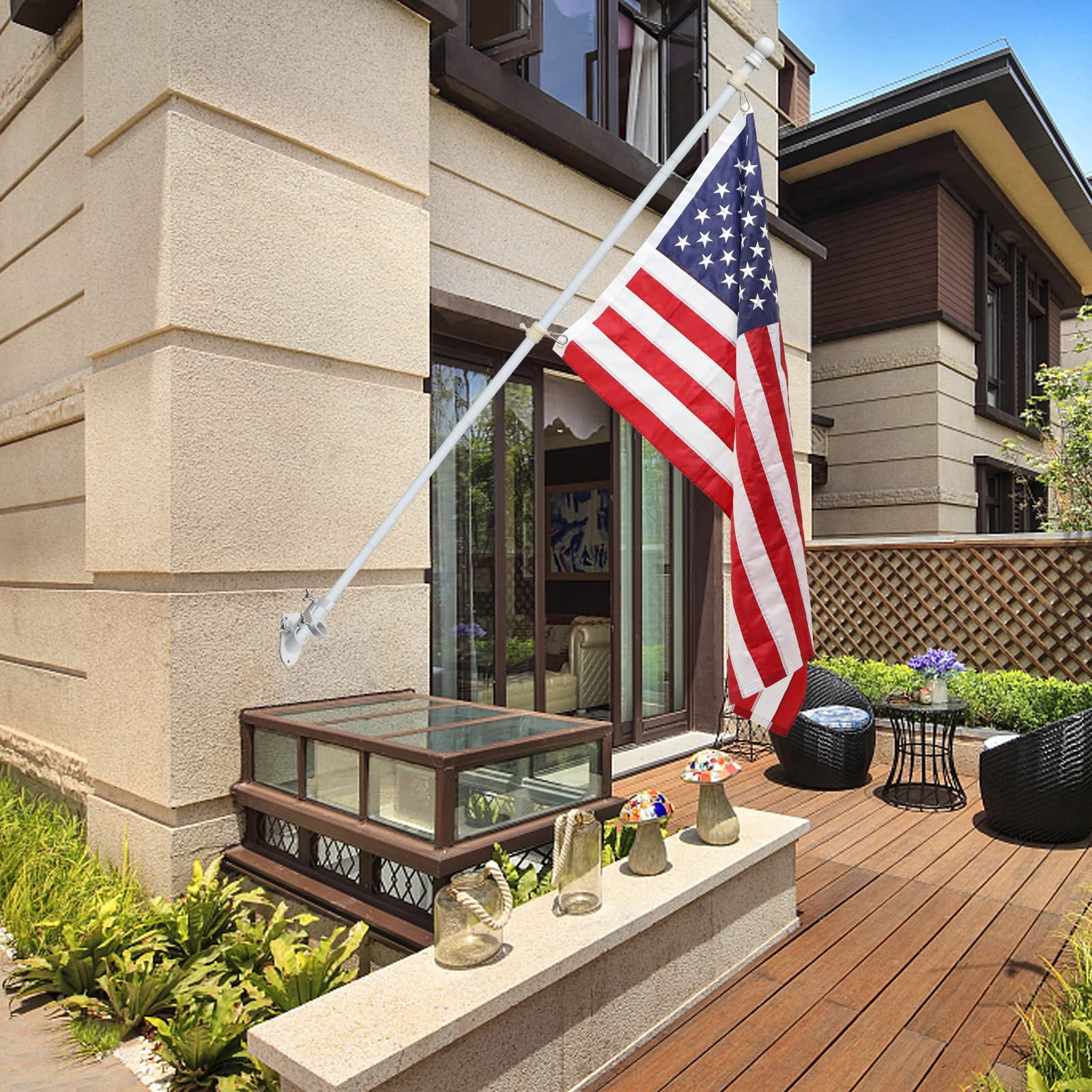 Snapklik.com : Barcetine Two-Position Flag Pole Holder, Wall Mounted ...