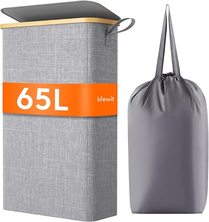 Amazon.com: Lifewit 65L Slim Laundry Hamper with Lid, Narrow Laundry ...
