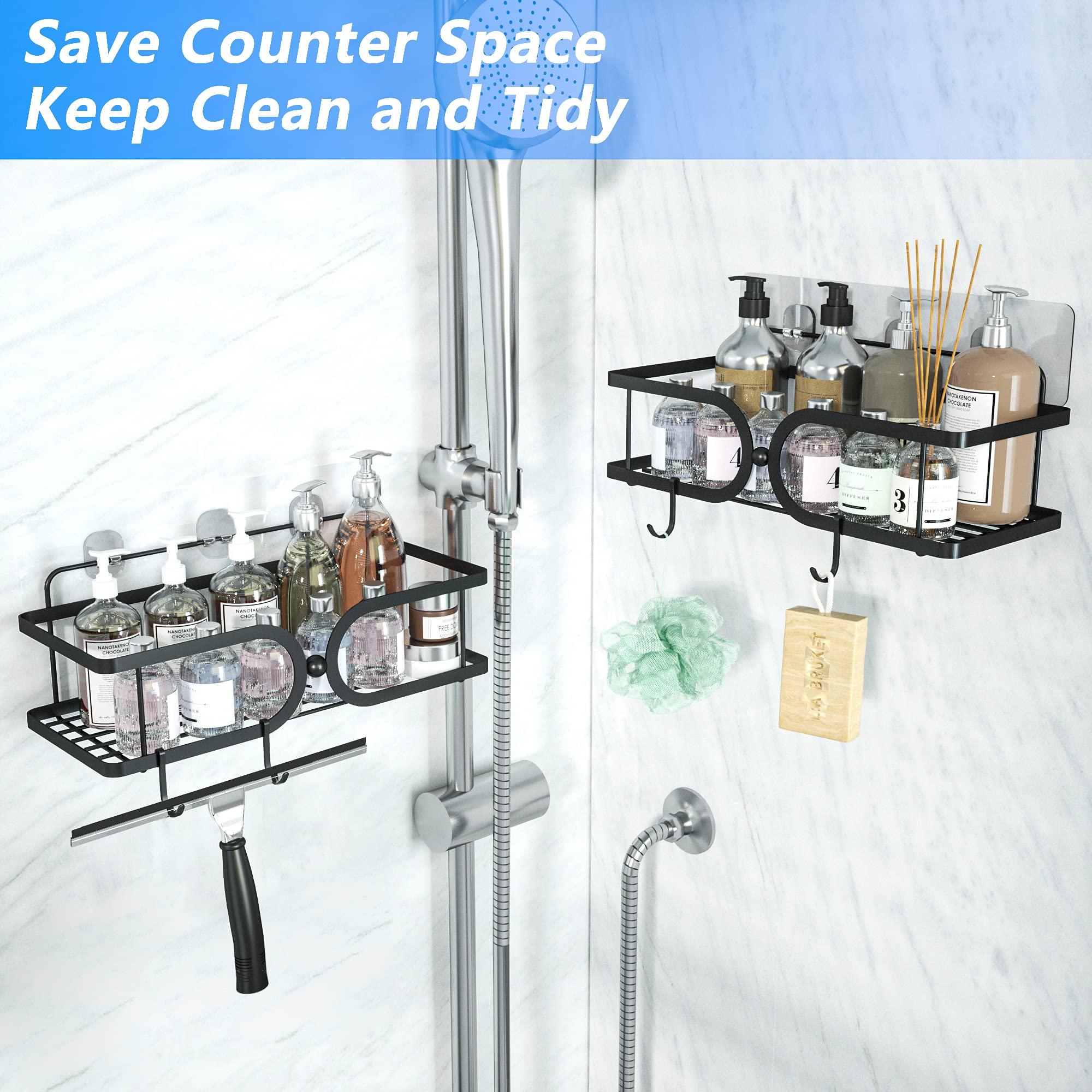 TOMIR Shower Caddy Shampoo Holder with Insert Hole, Shower Accessories ...
