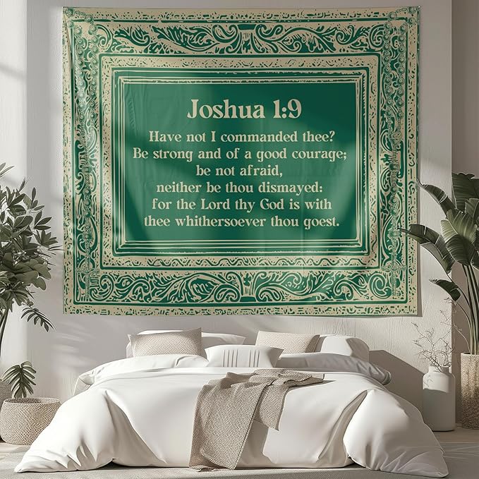 Amazon.com: NIPINUS Christian Wall Tapestry with Bible Verses - Joshua1 ...