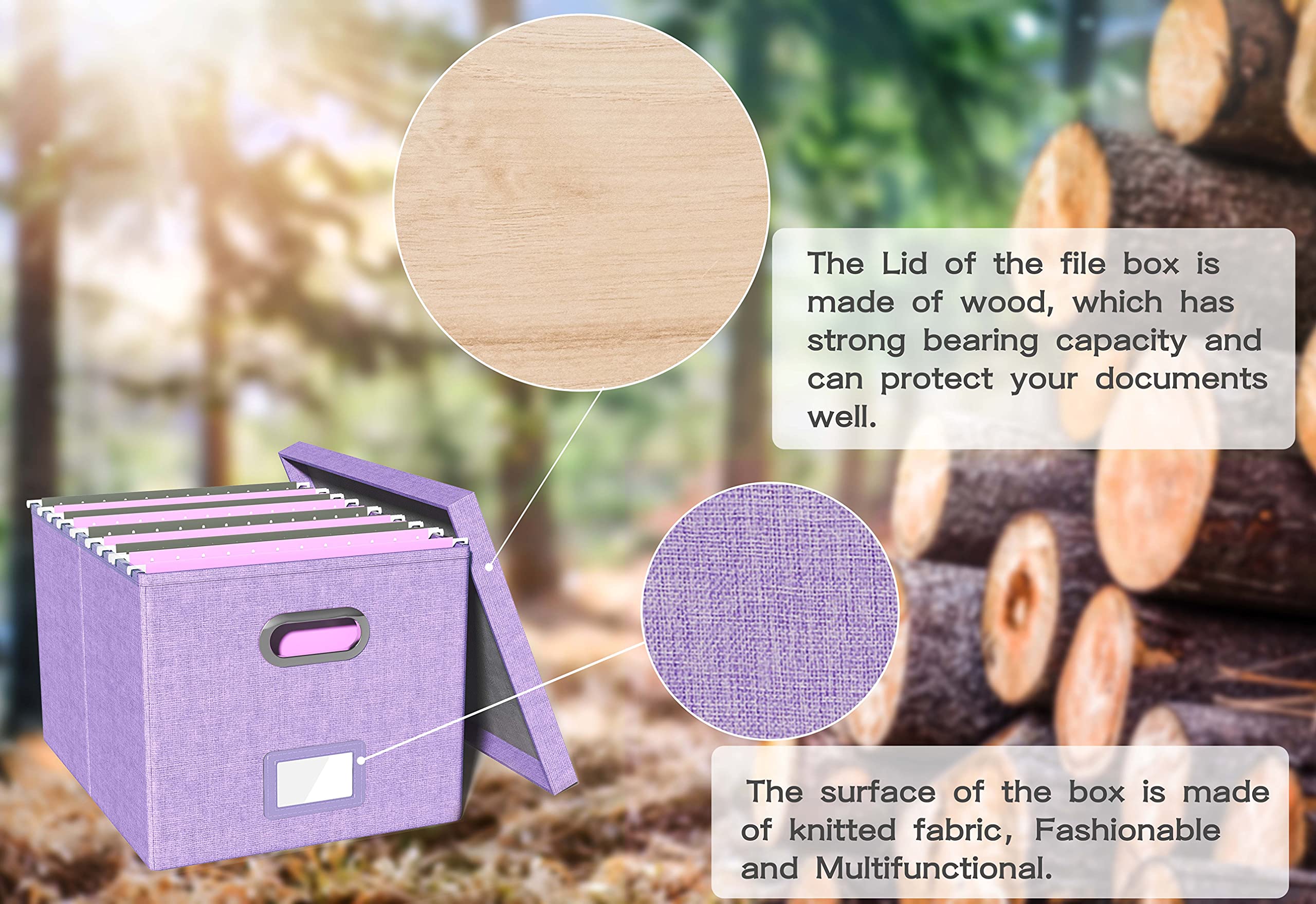 Snapklik.com : 2 Pack File Storage Organizer Box,Filing Box,Portable ...