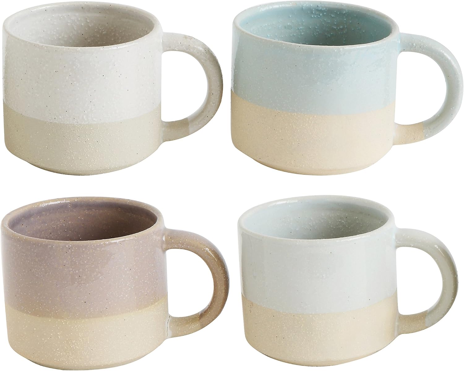 Amazon.com | Creative Co-op DA7804SET Stoneware Glazed Mug Set, Green ...