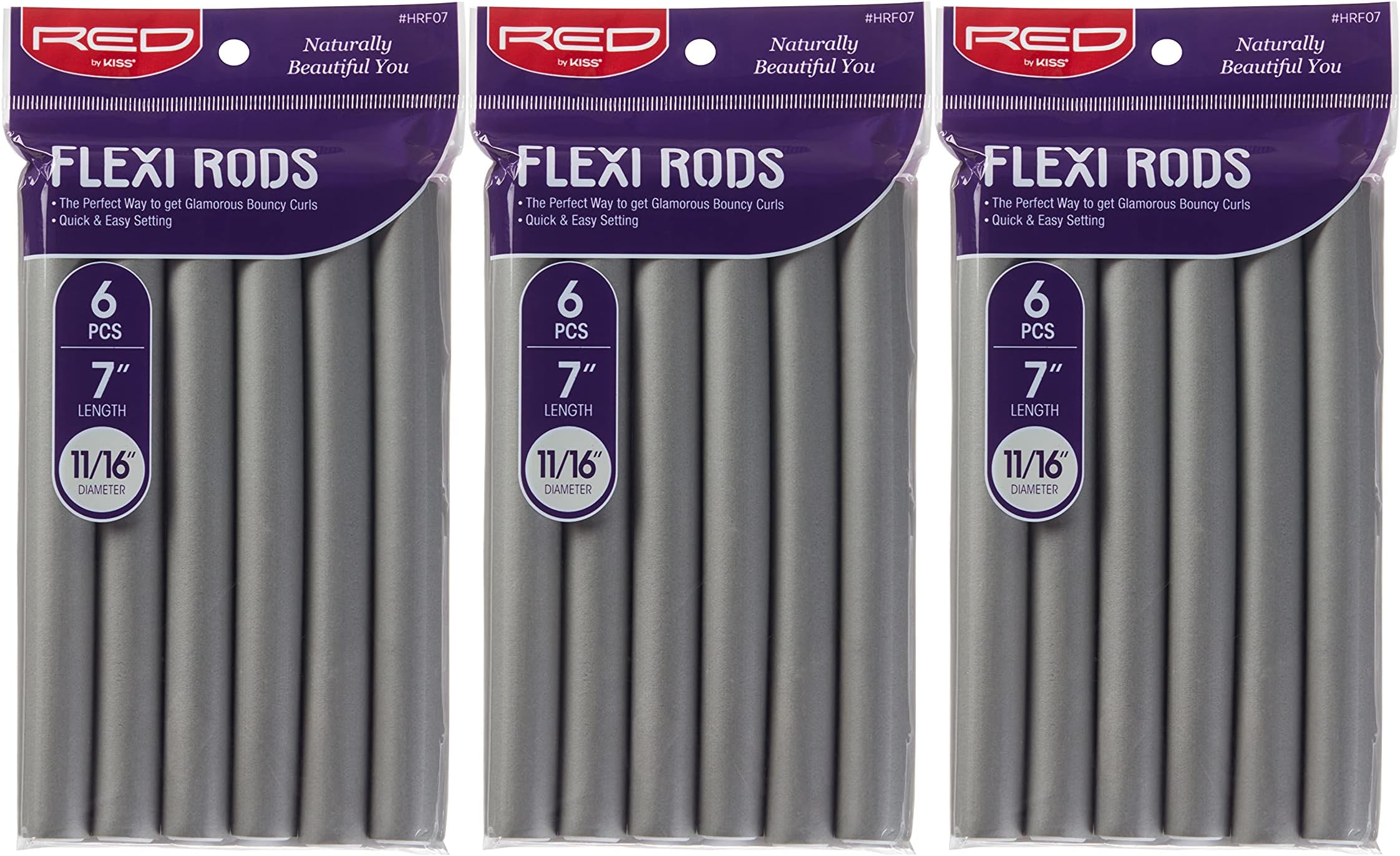 Amazon.com : Red by Kiss Flexi Rods 7", 11/16" Diameter - Heatless Hair ...