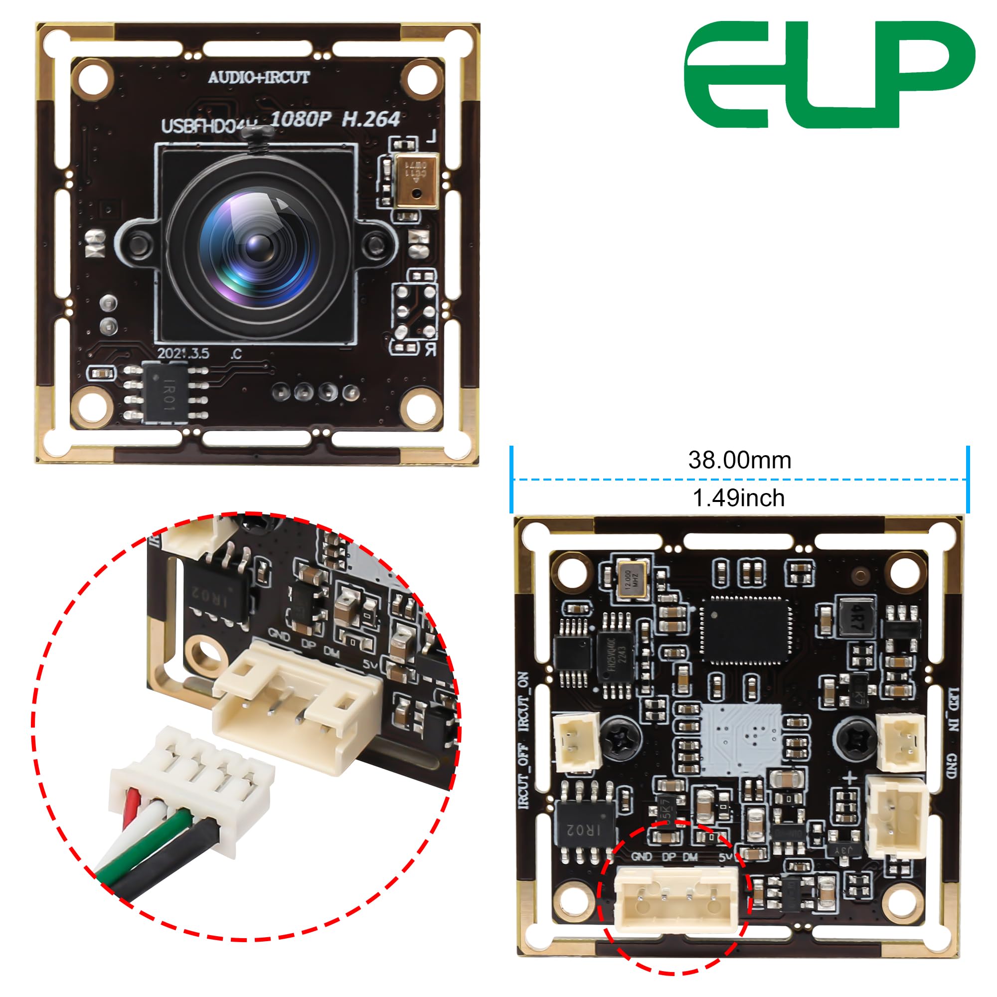 Snapklik.com : 2.8mm Lens Raspberry Pi 1080P H.264 Microphone PC Web ...