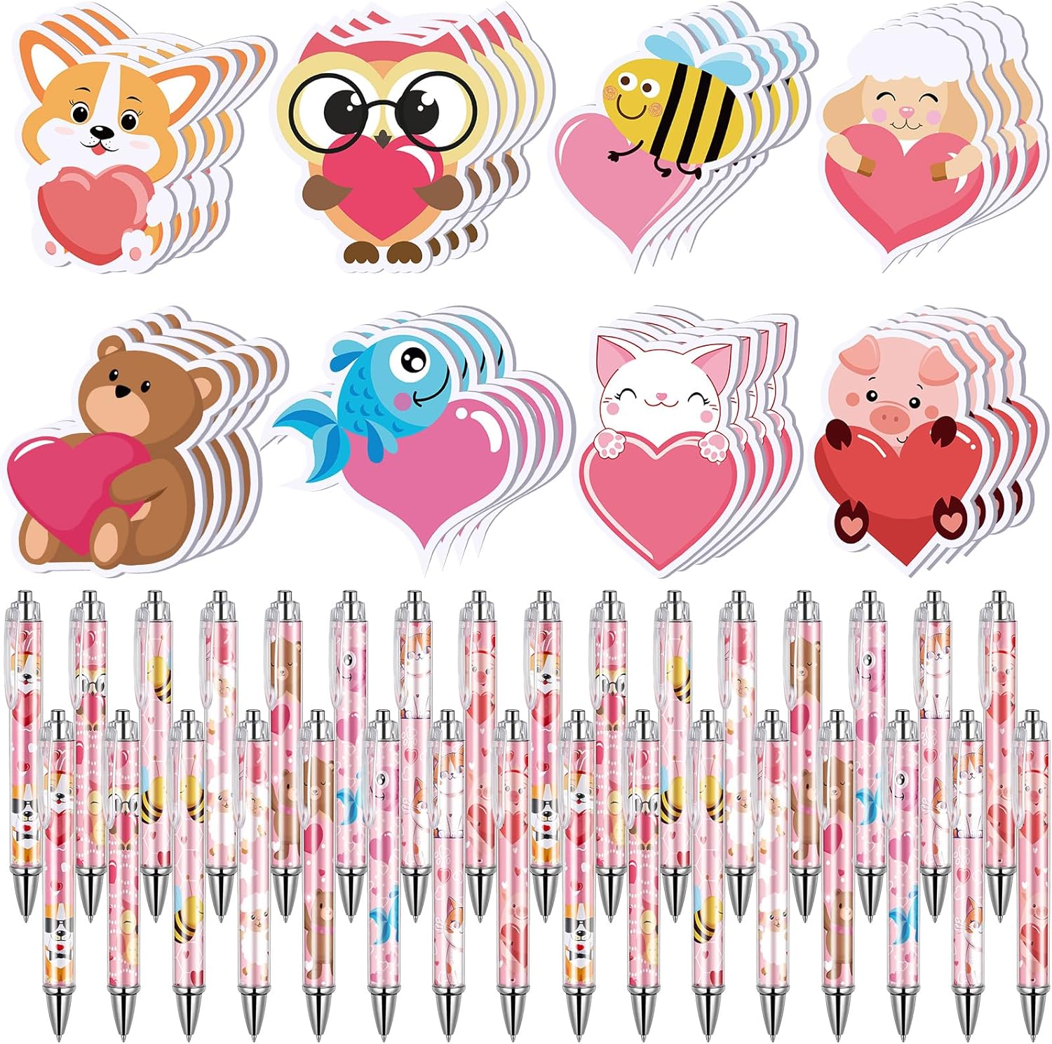 Amazon.com: ReliThick 64 Pcs Valentine's Day Heart Sticky Notes ...