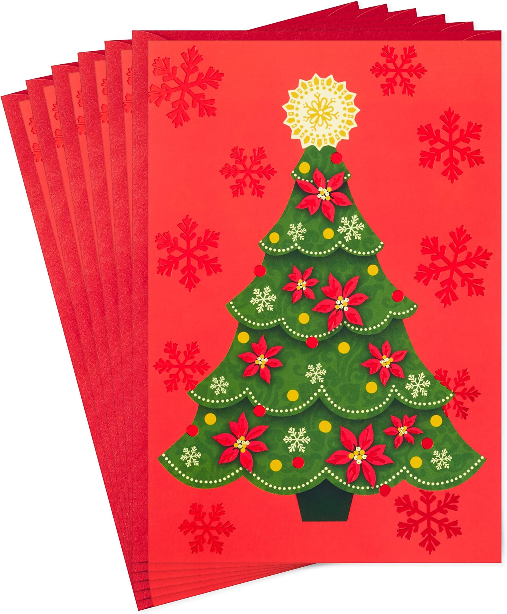 Hallmark Christmas Cards Pack, Christmas Tree in Snow (10 Cards with ...