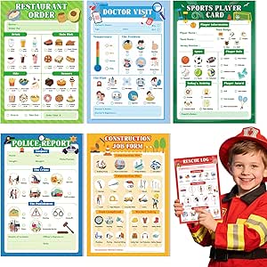 Amazon.com : MOMOTONX 6 Pack Kids Pretend Play Notepads, 40 Pages Kids ...