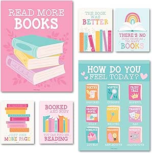 Amazon.com: Hadley Designs Motivational Reading Posters For Classroom ...