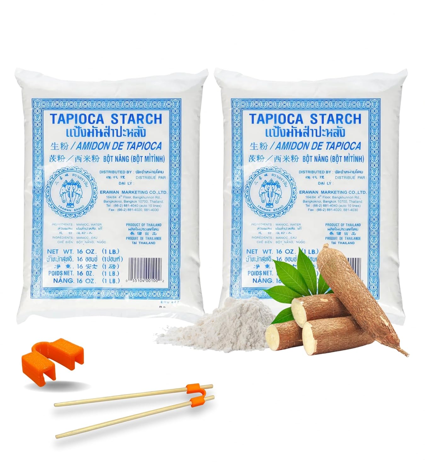 Amazon.com: Erawan Tapioca Starch Powder 16 Oz — Keto & Vegan. Non-GMO ...
