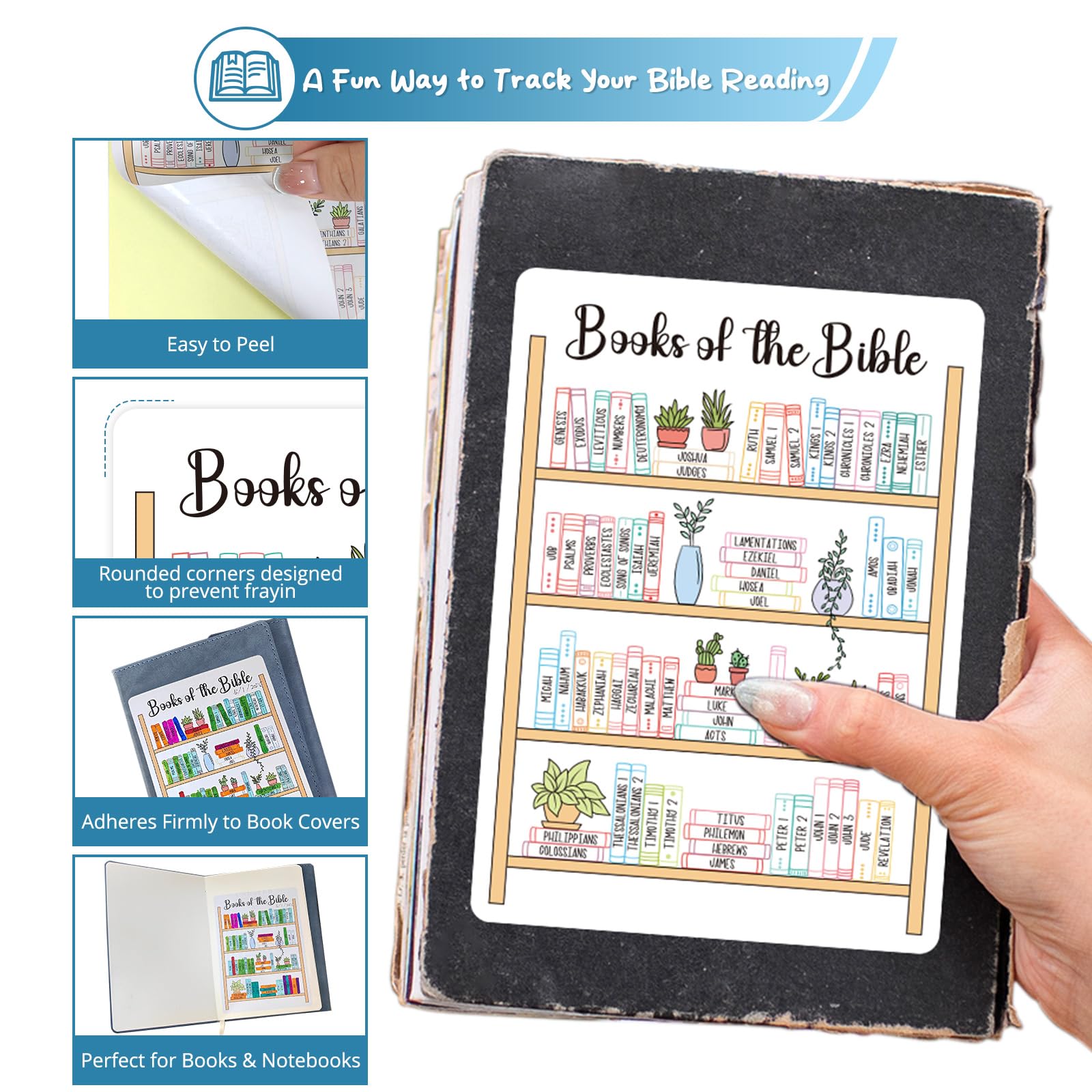 Snapklik.com : OCQOTAT Books Of The Bible Tracker Sticker Bible Books ...