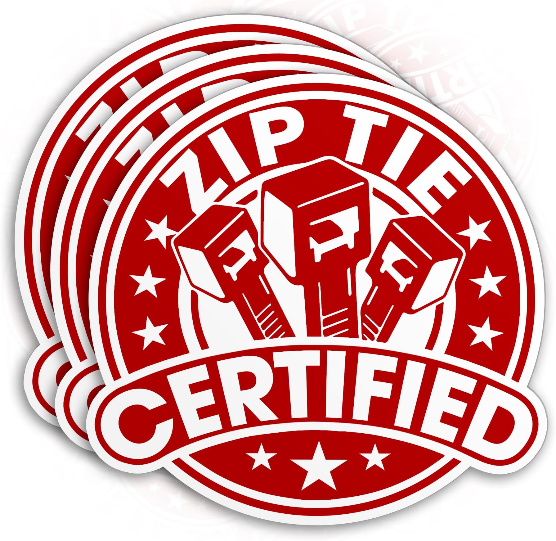 Amazon.com: (3Pcs) Certified Zip Tie Sticker Funny Technician Mechanic ...