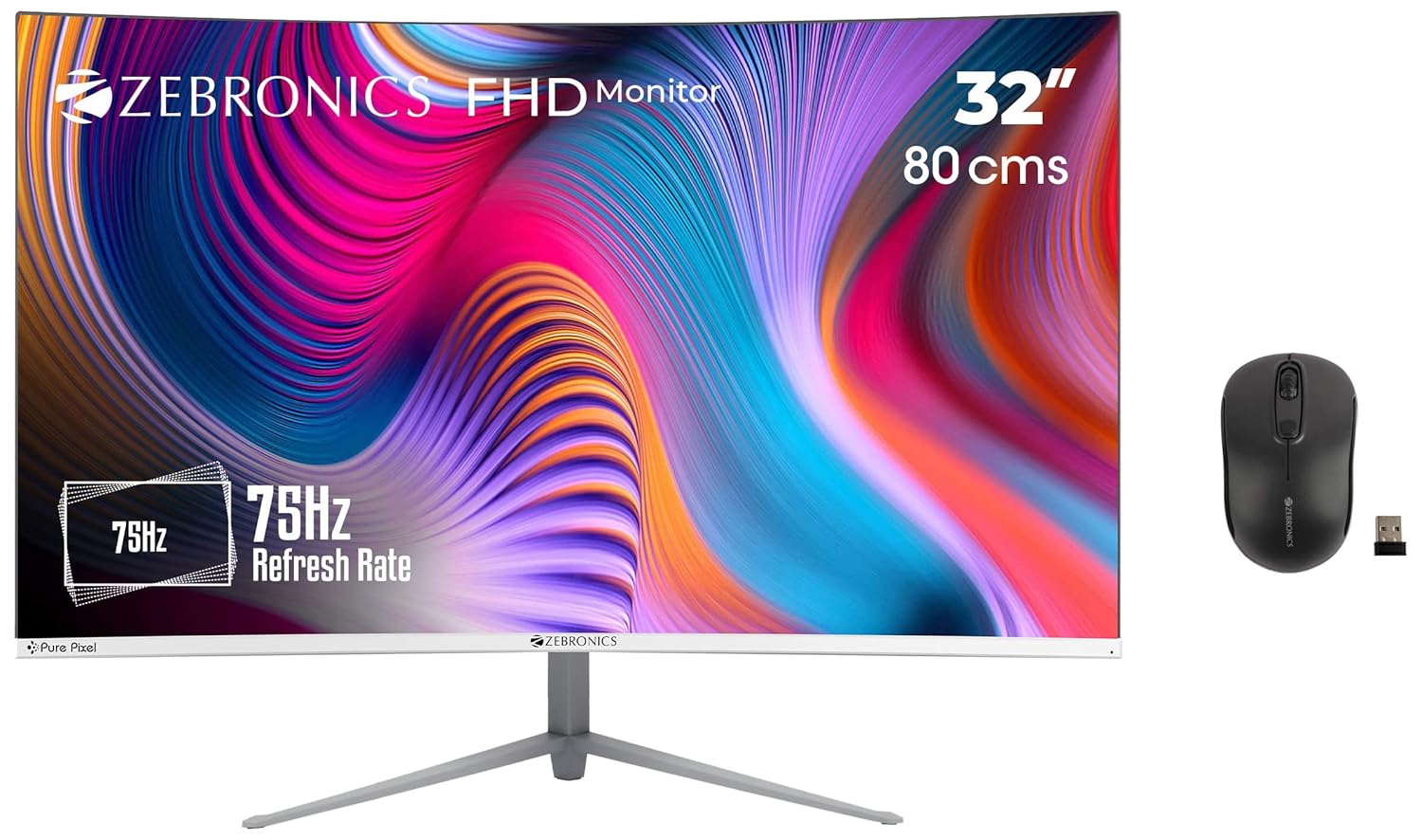 ZEBRONICS AC32FHD LED Curved 75Hz 80cm (32") 1920x1080 FHD Resolution ...