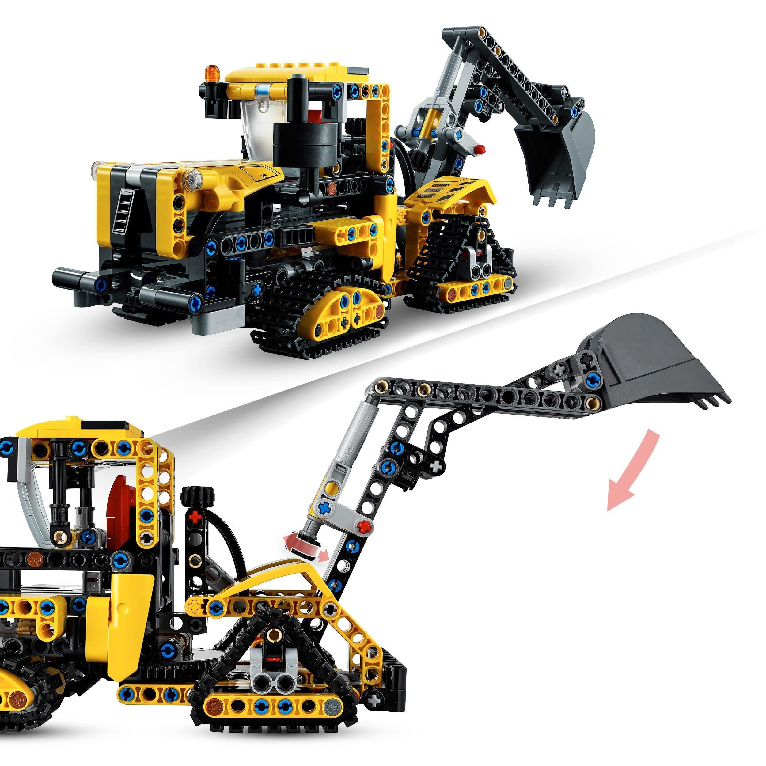 LEGO 42121 Technic Heavy-Duty Excavator Toy, 2 in 1 Model, Construction ...